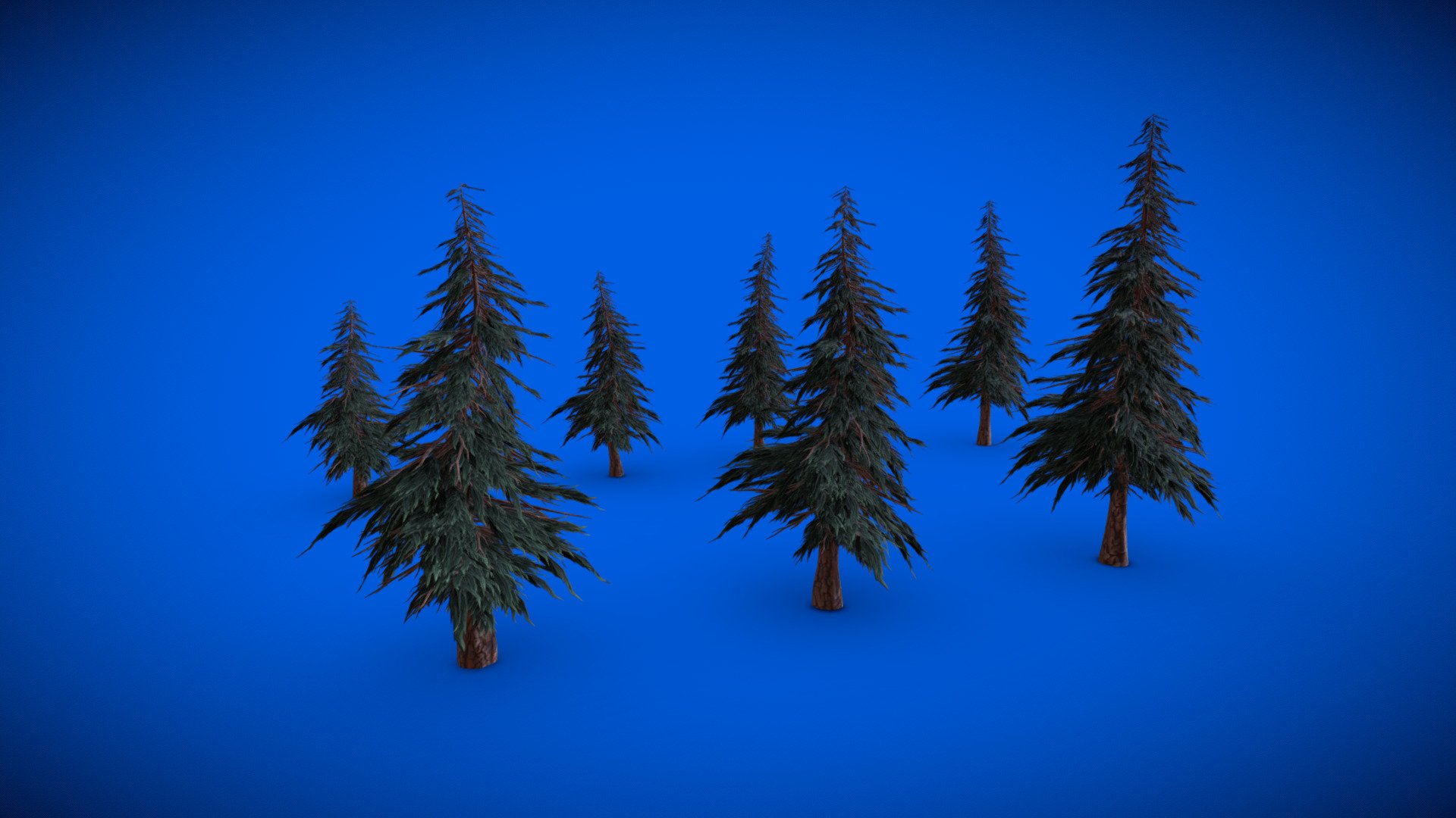 stylized pine trees bundle - 3D model by Jakob Klooth (@JakobKlo ...