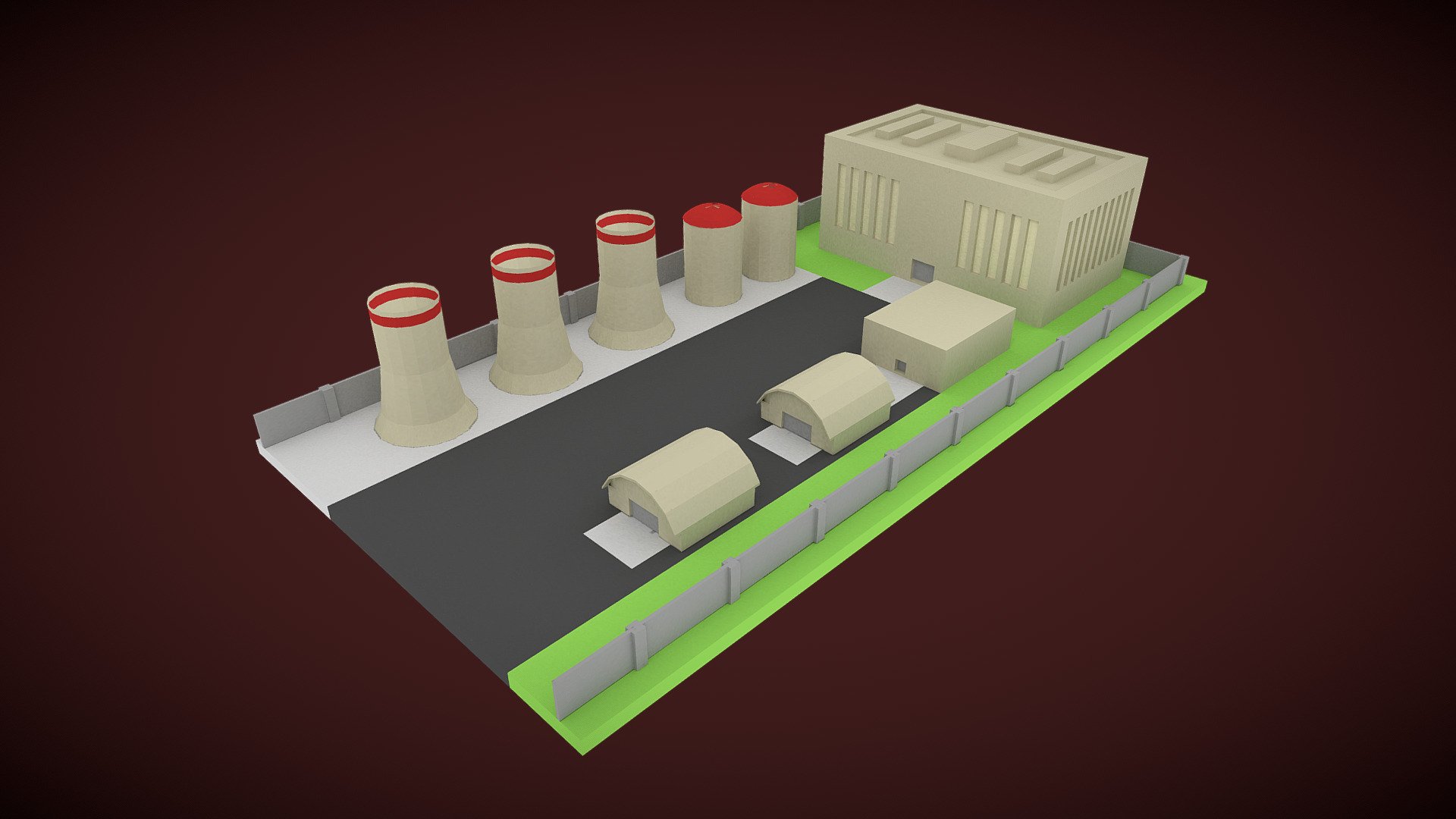 Nuclear Power Plant [Game Asset] - Download Free 3D model by Jen S ...