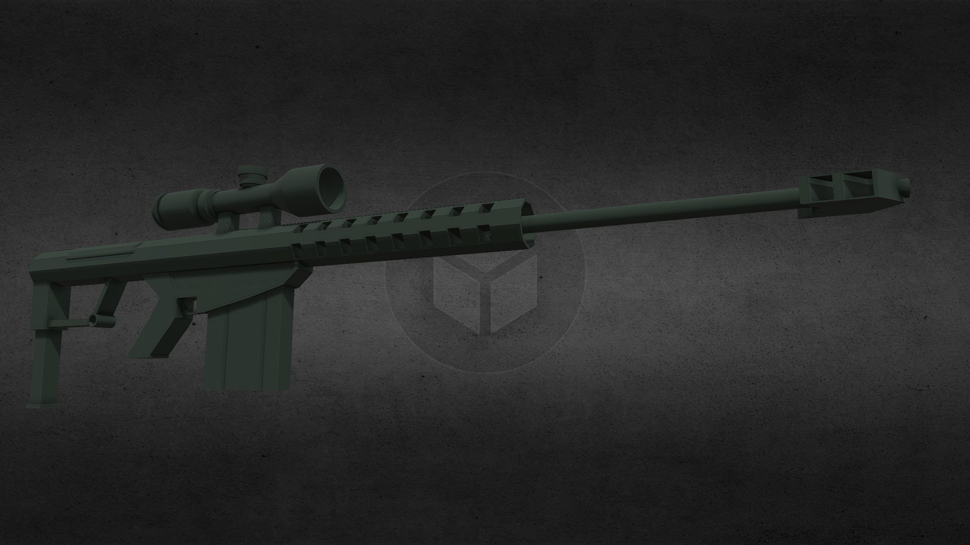 Sniper Rifle (Barrett 50 Cal) - Download Free 3D model by Brendan Wood ...