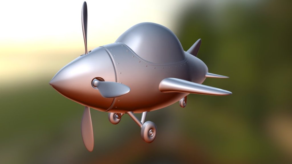 Hard Surface Modeling - Cartoon Plane - 3D model by Adam Leadbitter ...
