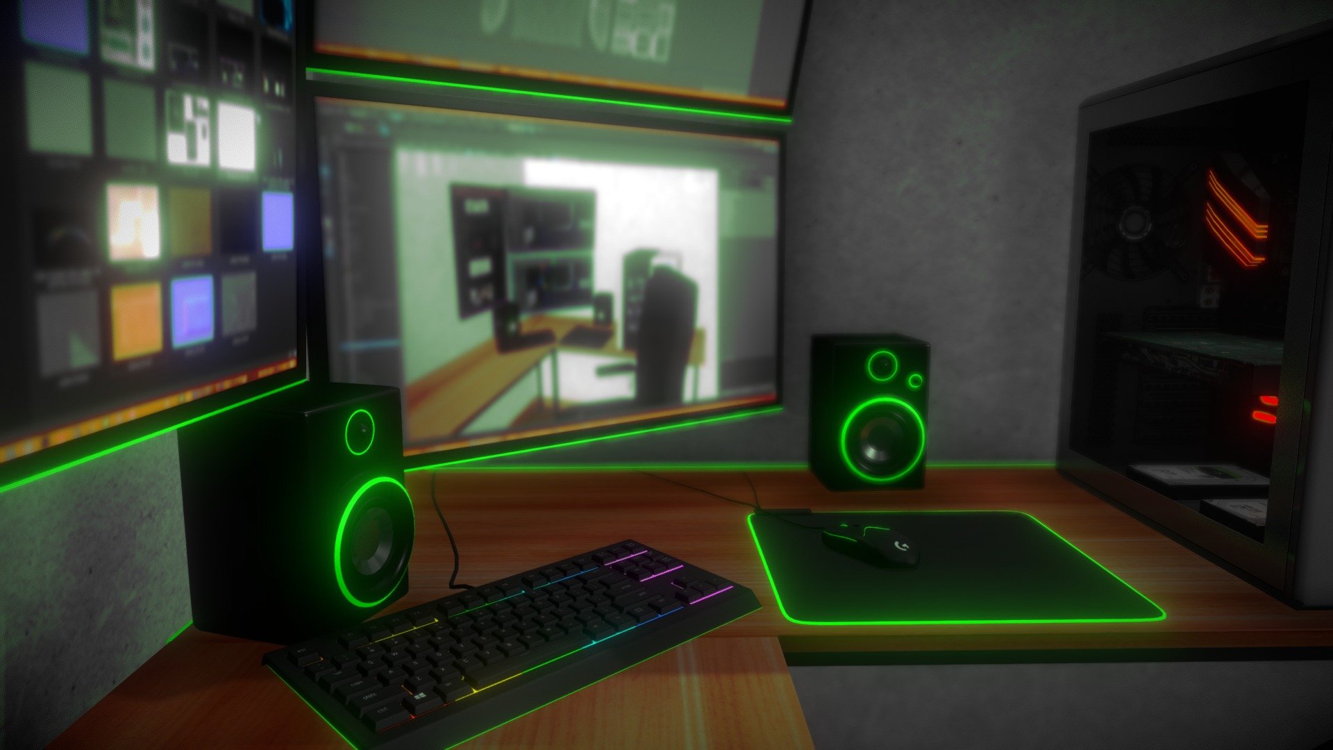 PC room - 3D model by manG (@ngsw_jk) [8959f20] - Sketchfab