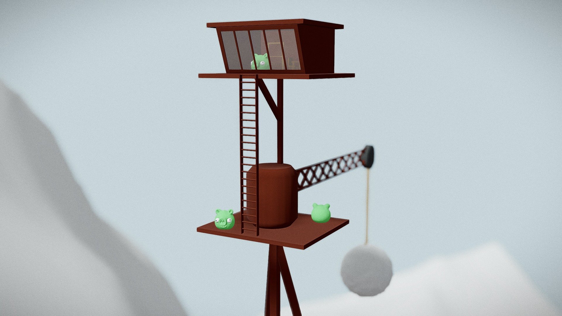 Angry Birds Pig Structure (On Mountain) - 3D model by LC_3D ...