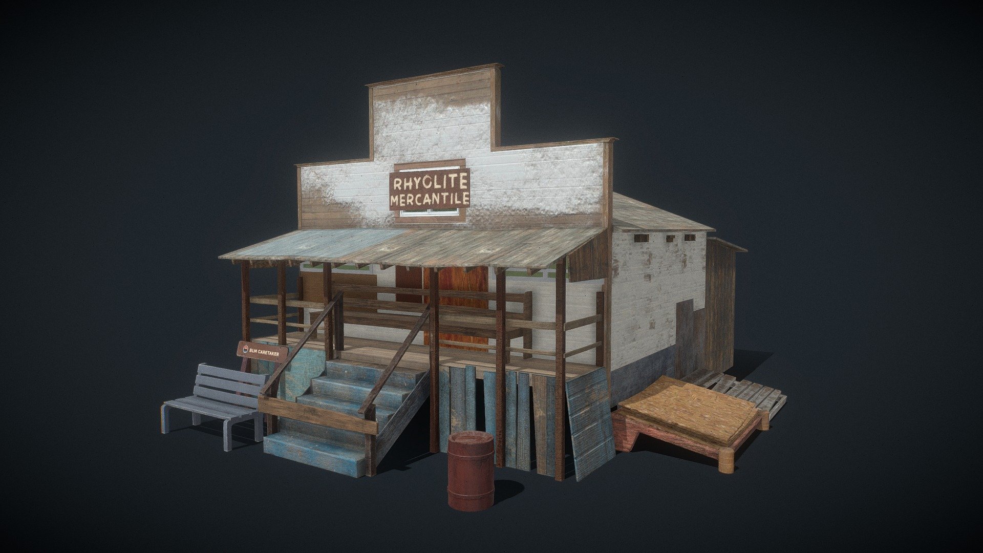 Abandoned Shop (Rhyolite Mercantile) - Buy Royalty Free 3D model by ...