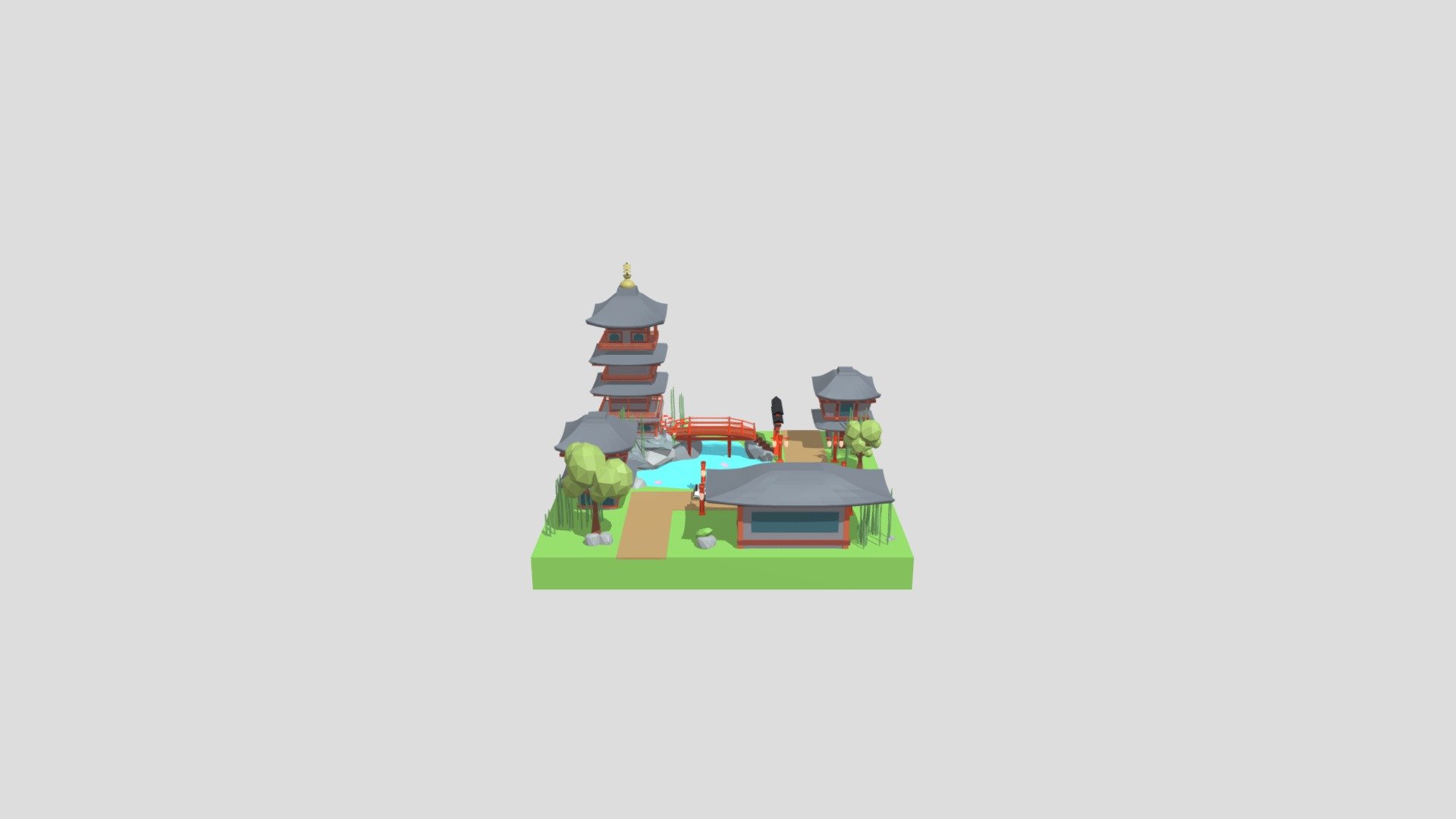 Isometric Japanese Street (colored) - 3D model by Spageta [8967e0c ...