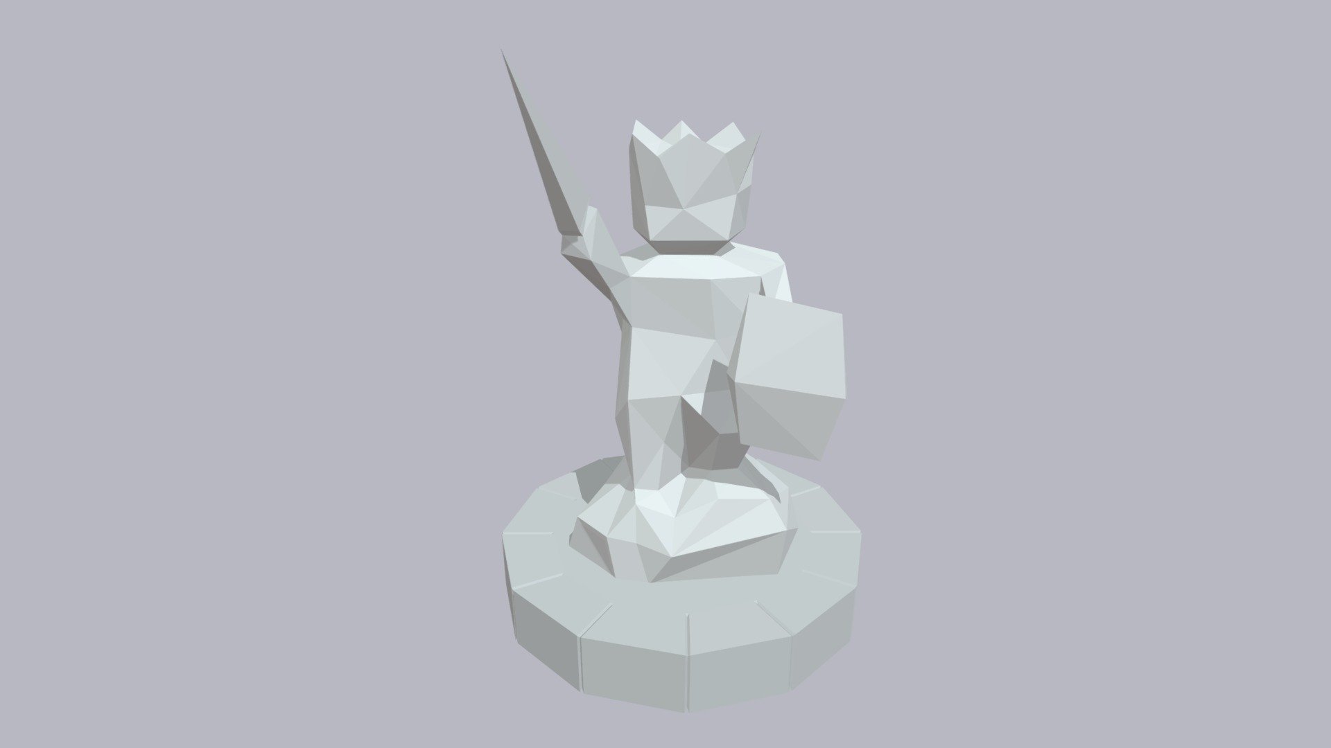 Low Poly Stone Statue - 3D model by Que3D (@que_3d) [8969414] - Sketchfab