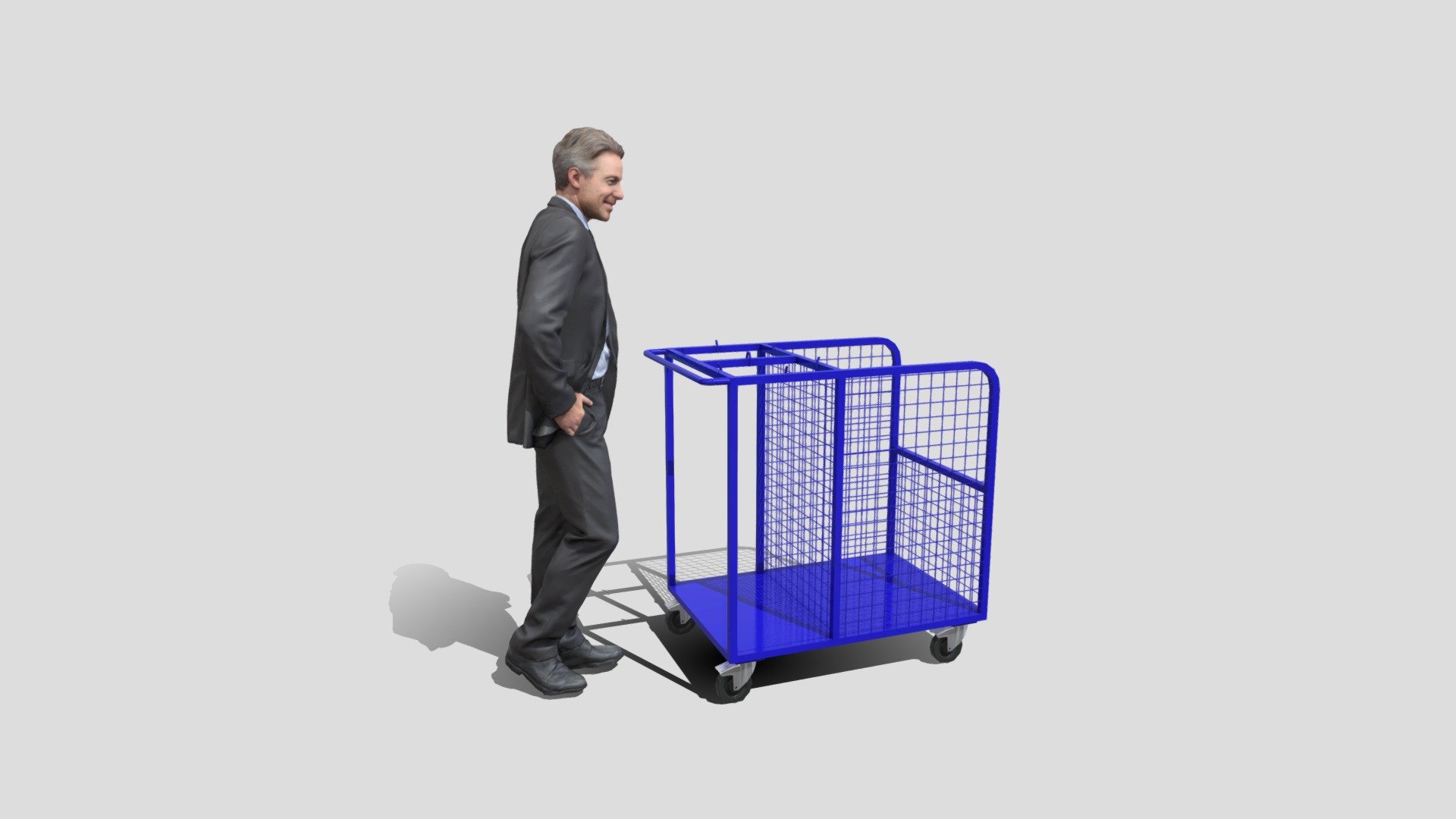 MAIL SACK TROLLEY WITH MESH CAGE v2 - 3D model by 3D-VIEW (@Jake ...