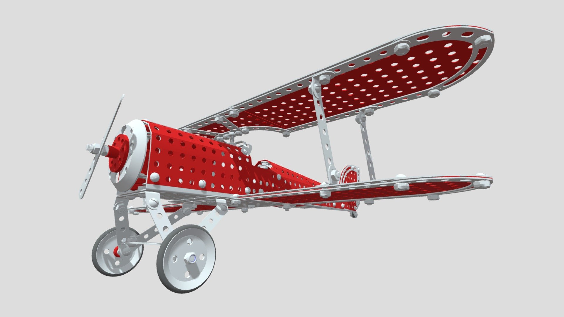Biplane model from construction kit elements. - 3D model by Andrey52 ...