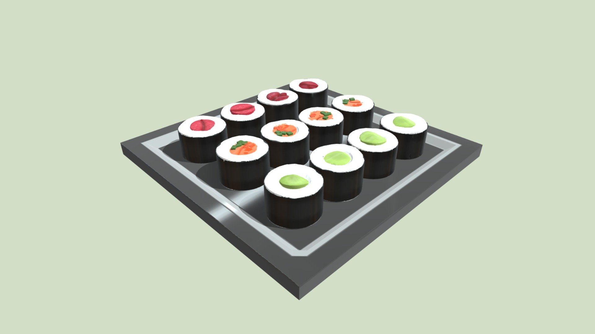 Sushi plate - 3D model by Lauren.Ponder [8972b45] - Sketchfab