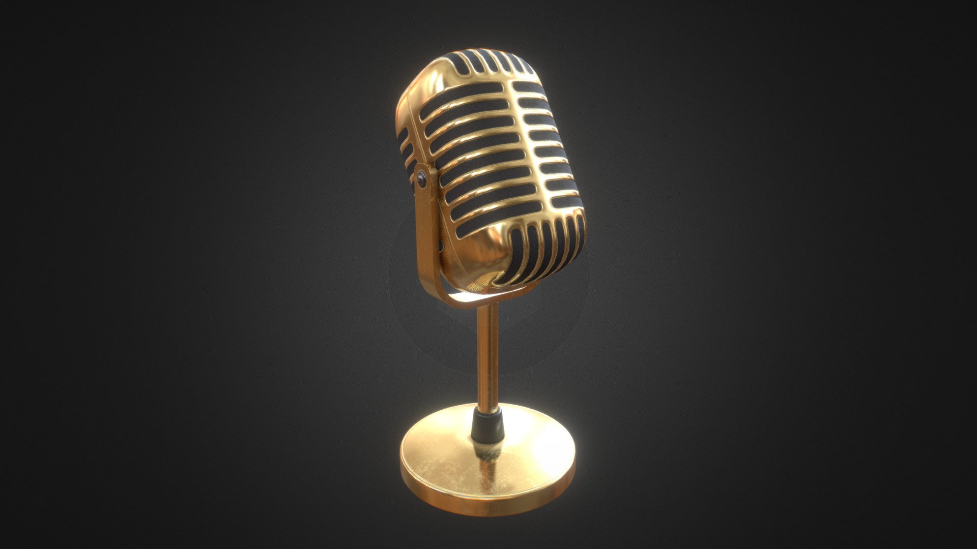 Vintage Golden Microphone - 3D model by brokenpoly [89810b8] - Sketchfab