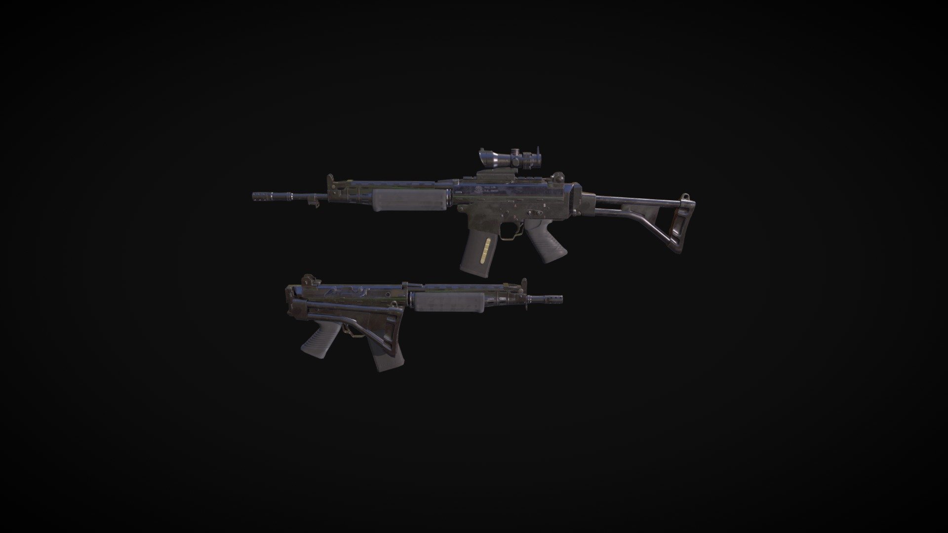 FNC Short barrel and Long Barrel with Acog - 3D model by Tosmo [898e1f1 ...