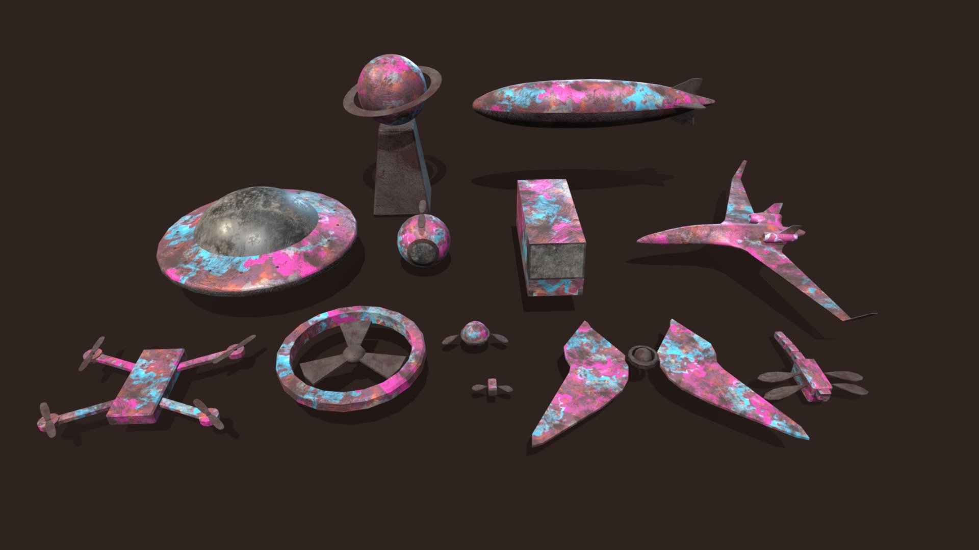 Rusty Flying Machines 3D (Gameready) - 3D model by SR Studios Kerala ...