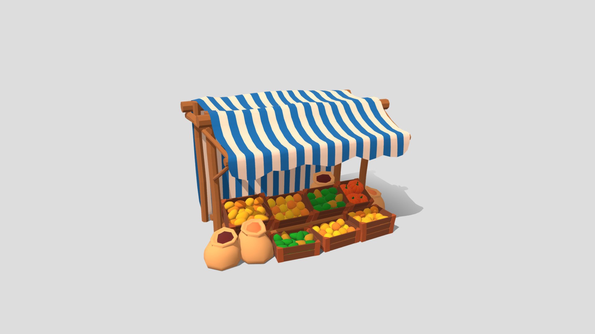 Low poly Market Stall 1 - Download Free 3D model by assetfactory ...