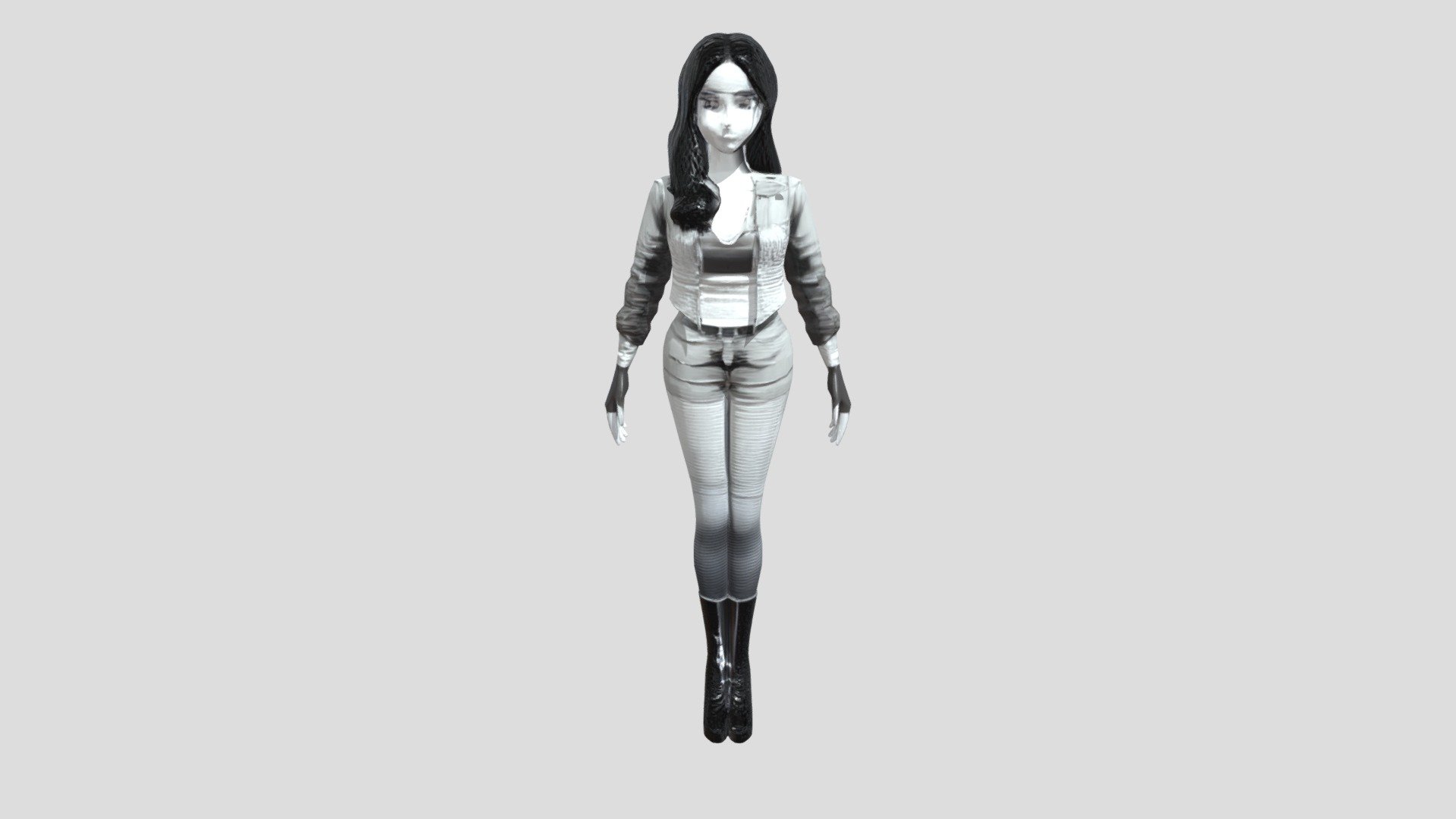 anime-style woman in modern outfit - 3D model by furkanceylanyt ...
