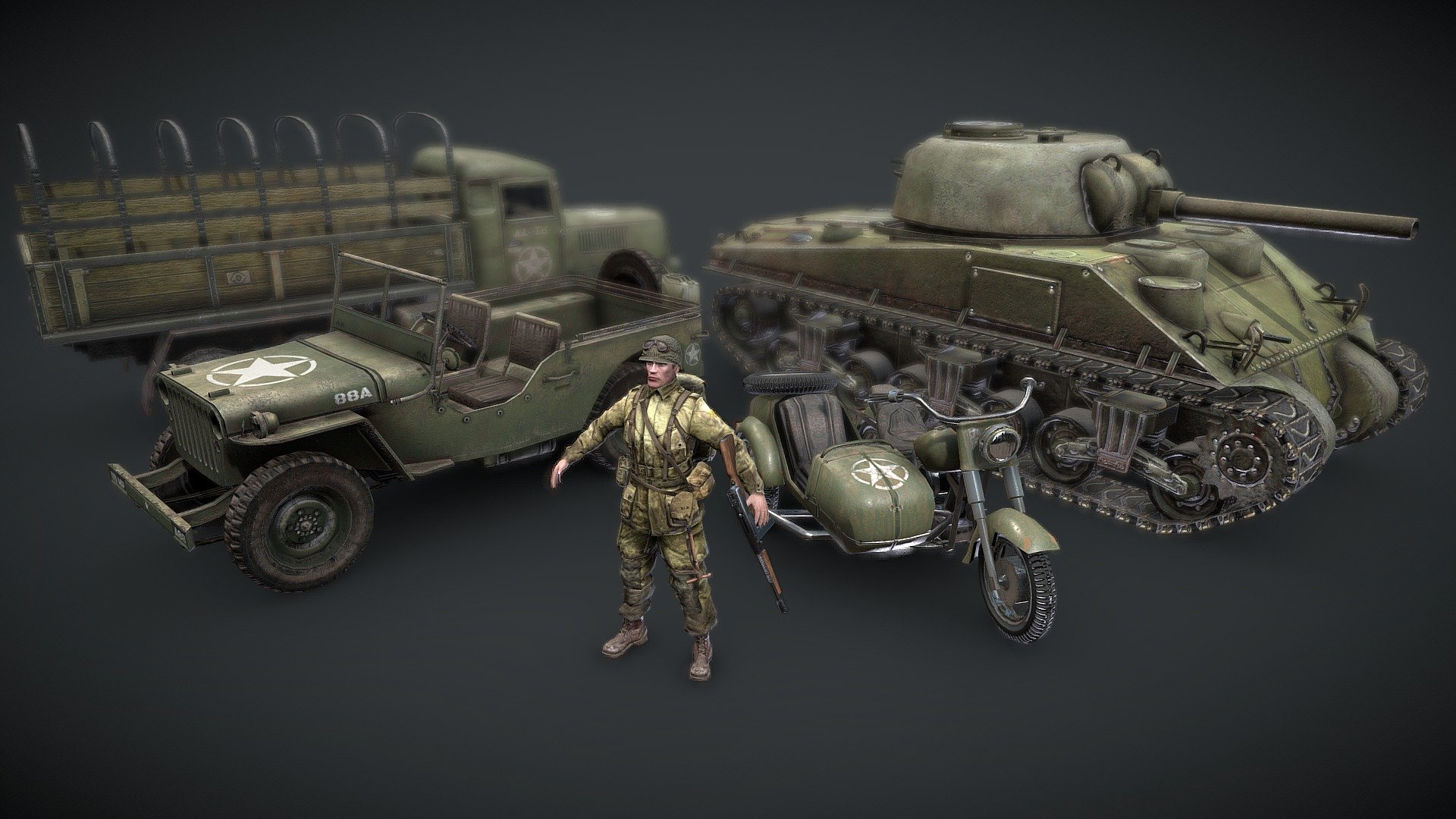American WWII Pack - Buy Royalty Free 3D model by Realtime (@gipapatank ...