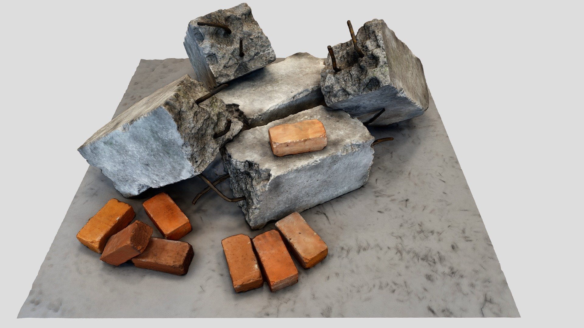 Rubble of collapsed building demo - Buy Royalty Free 3D model by Chris ...