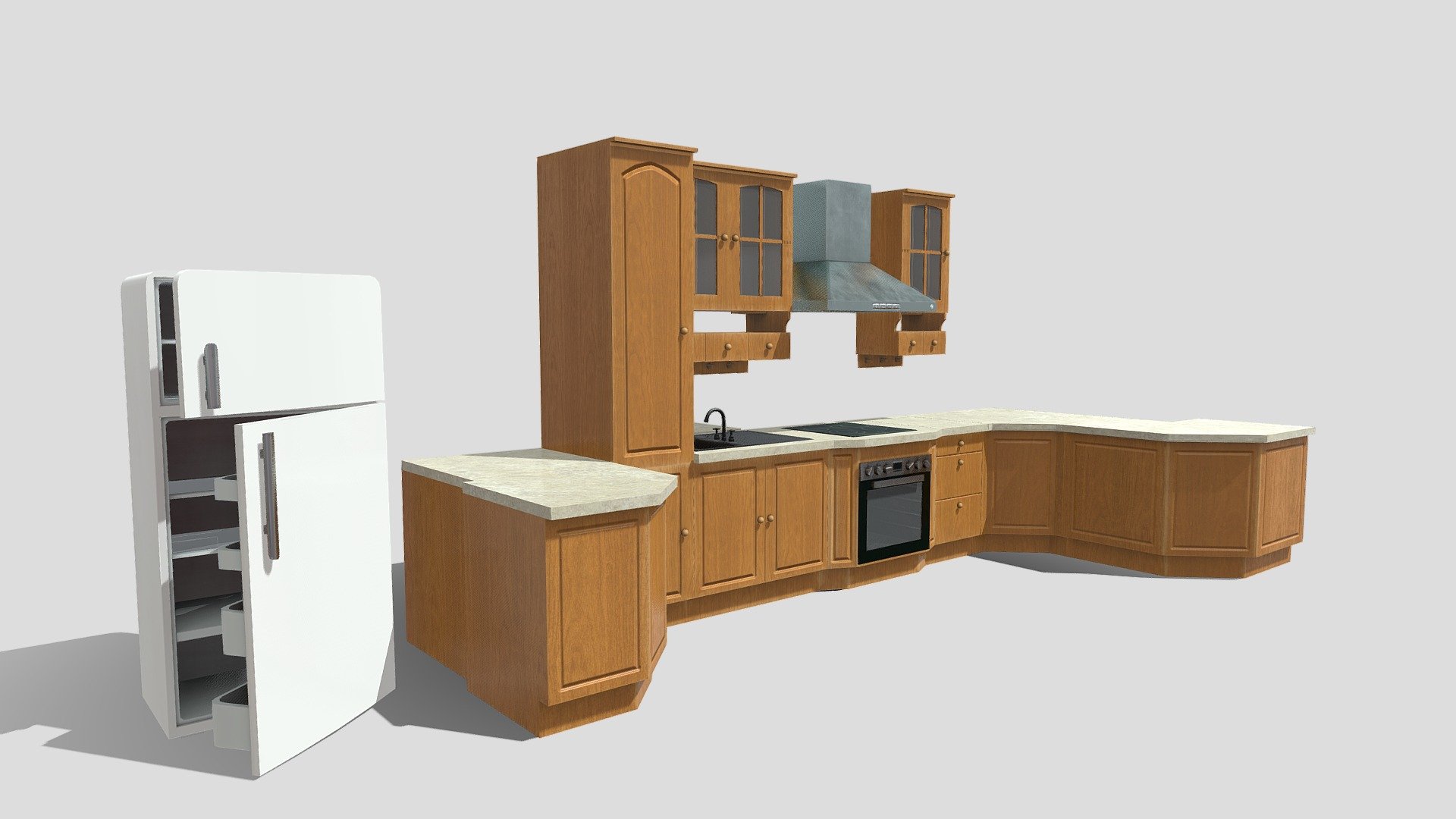 Wooden Toon Kitchen - Buy Royalty Free 3D model by OfficialBytes ...
