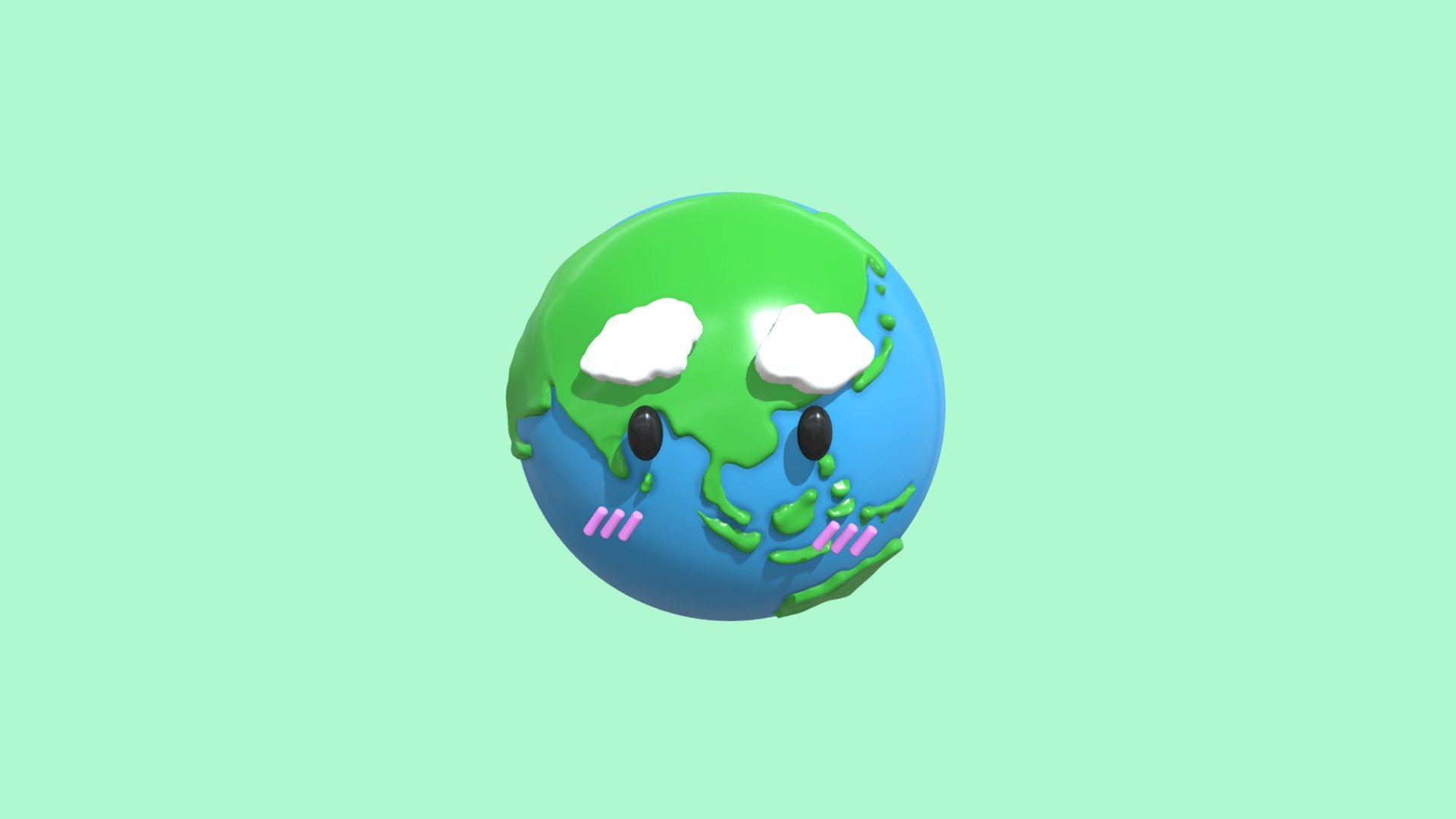 Cute(?) Earth - 3D model by KARNNYKARNS (@karnnypicture) [89b038a ...