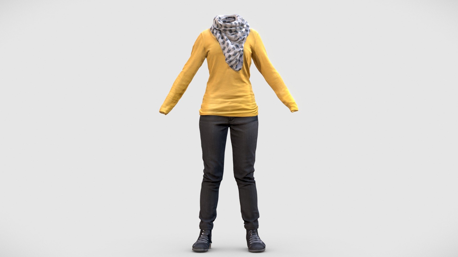 Realistic Human Woman Clothes Scan - 195FCloth - Buy Royalty Free 3D ...