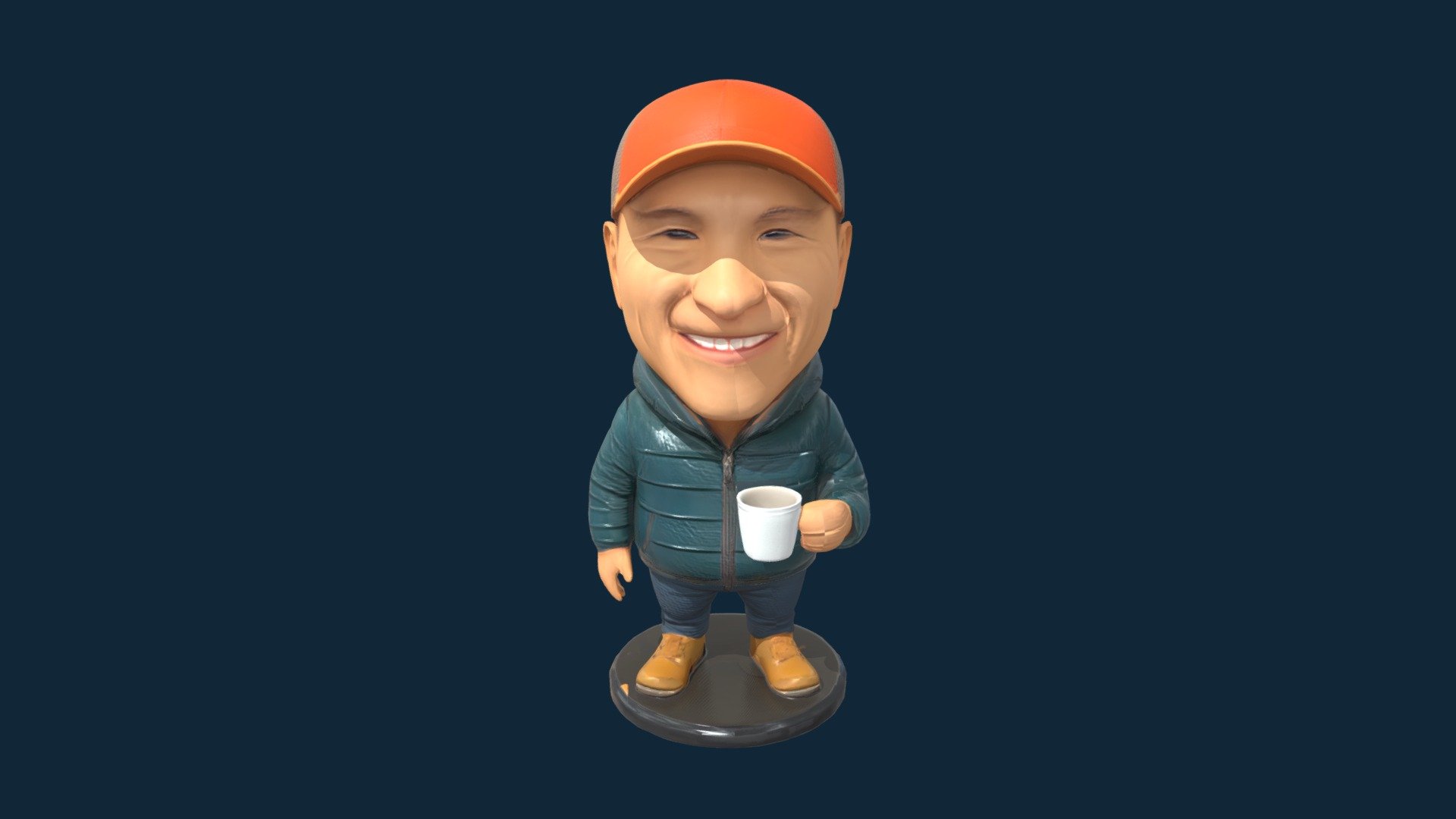 Caricature figure with coffee mug - 3D model by cganh [89b43a5] - Sketchfab