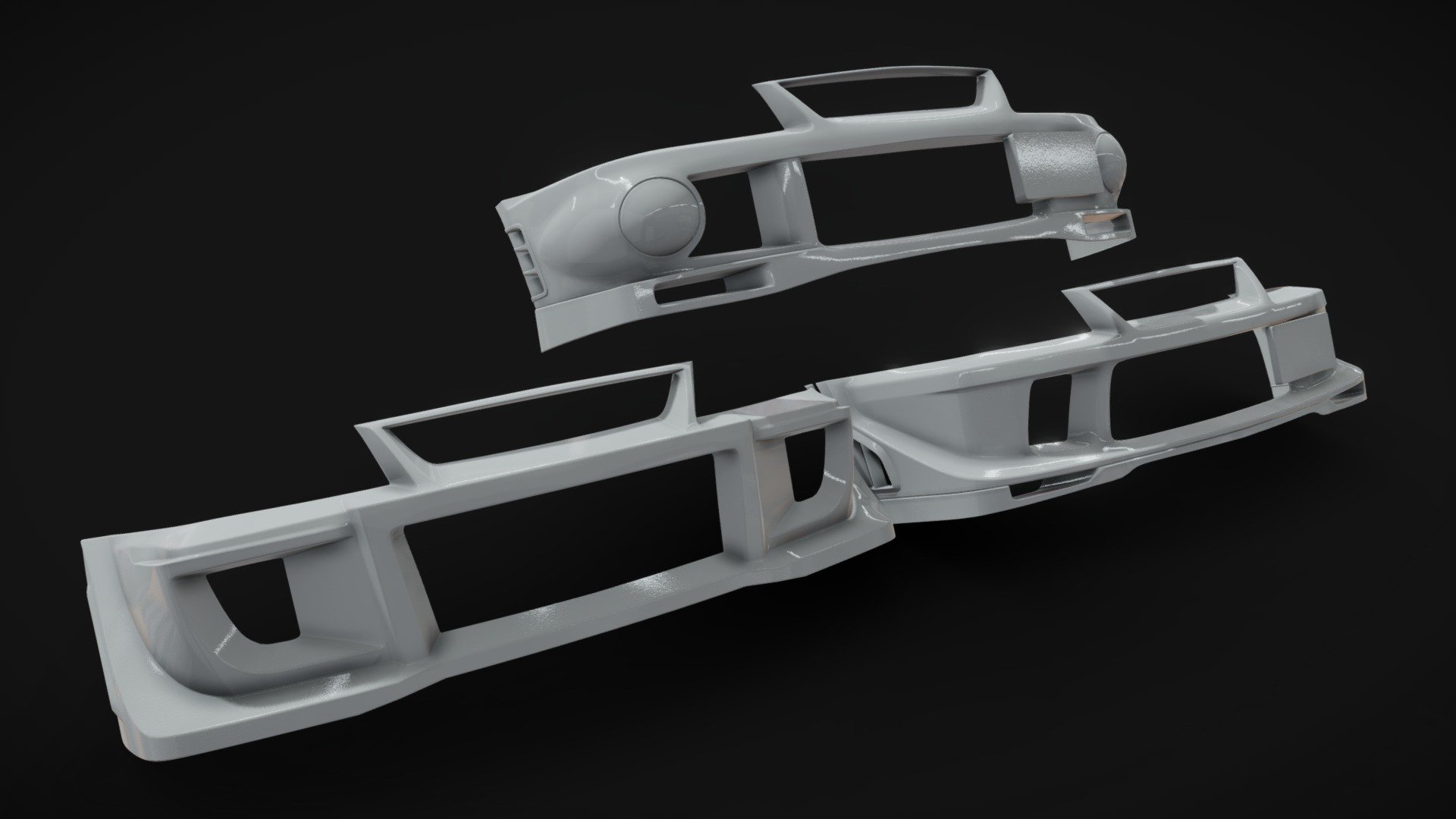 Body kit car Mitsubishi Lancer VI Bumper - Download Free 3D model by ...