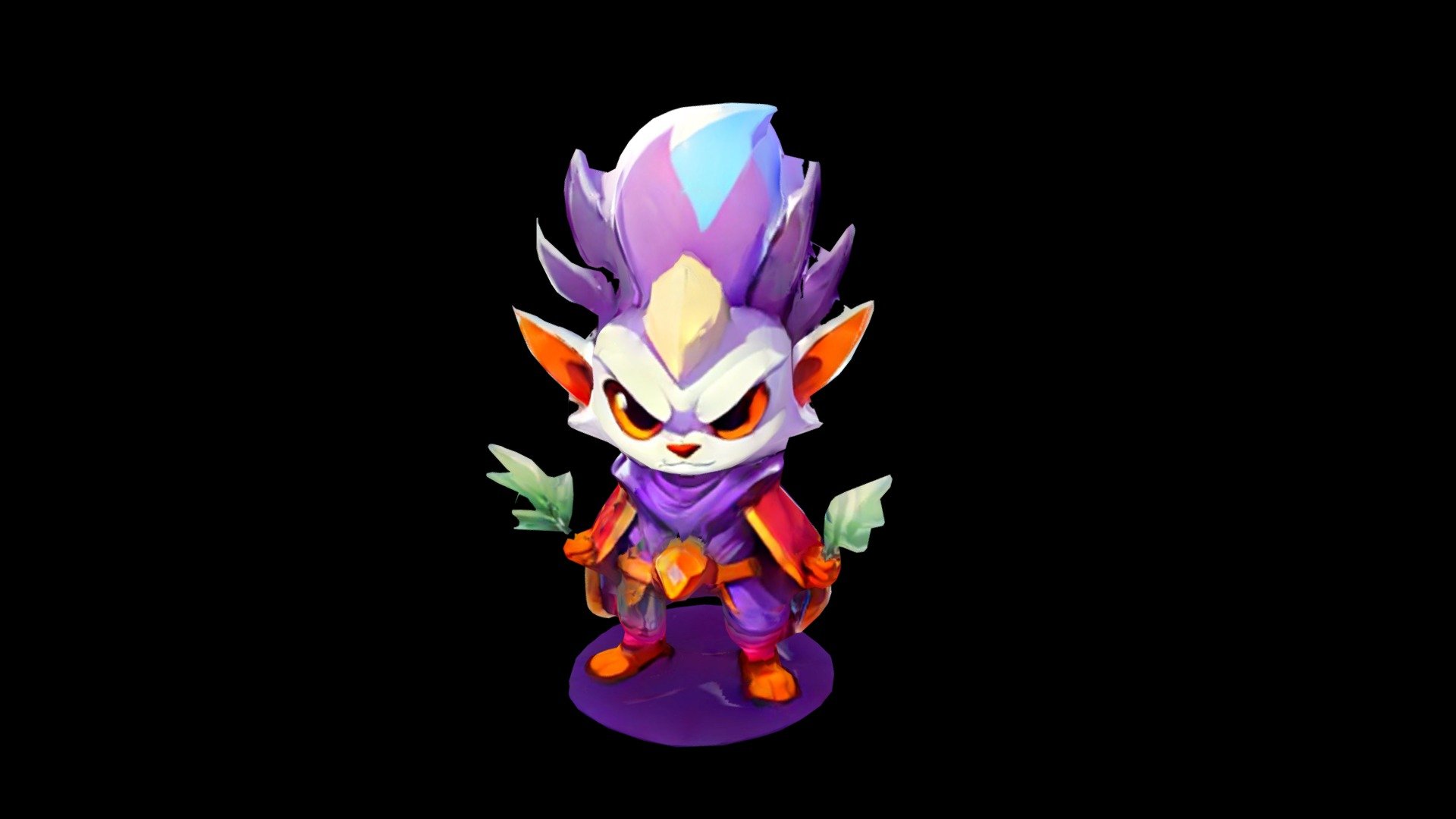 A cute, angry white and purple cat wizard, holdi - Download Free 3D ...