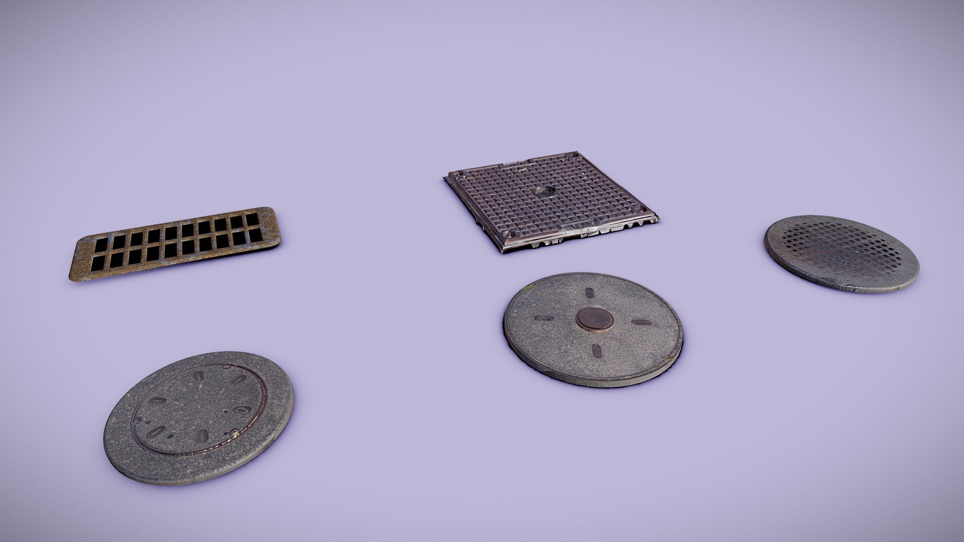 Lowpoly Realistic Manhole Vent Set - Download Free 3D model by abhayexe ...