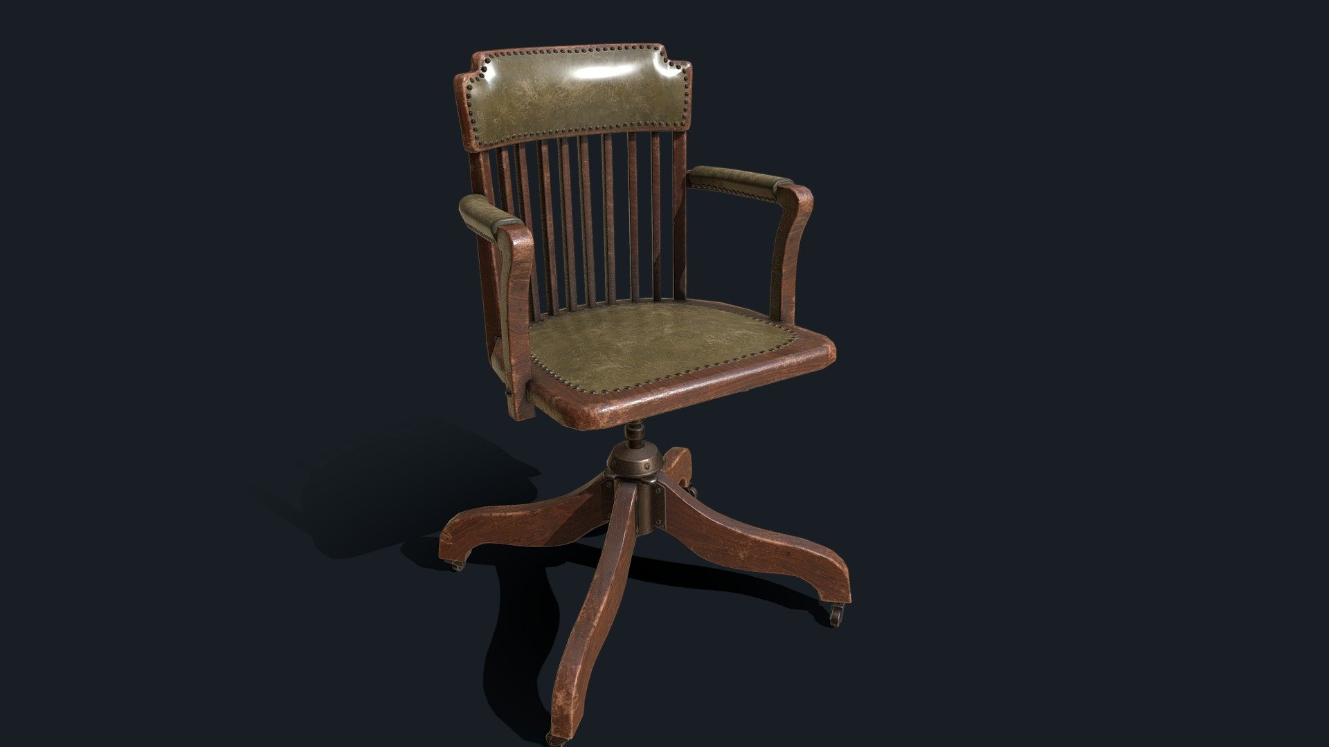 Antique Bureau Chair - 3D model by Stefan_dot_obj (@stefanprops ...