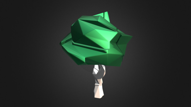 Low Poly Green Broken Tree - 3D model by mrglissi [89d81e7] - Sketchfab