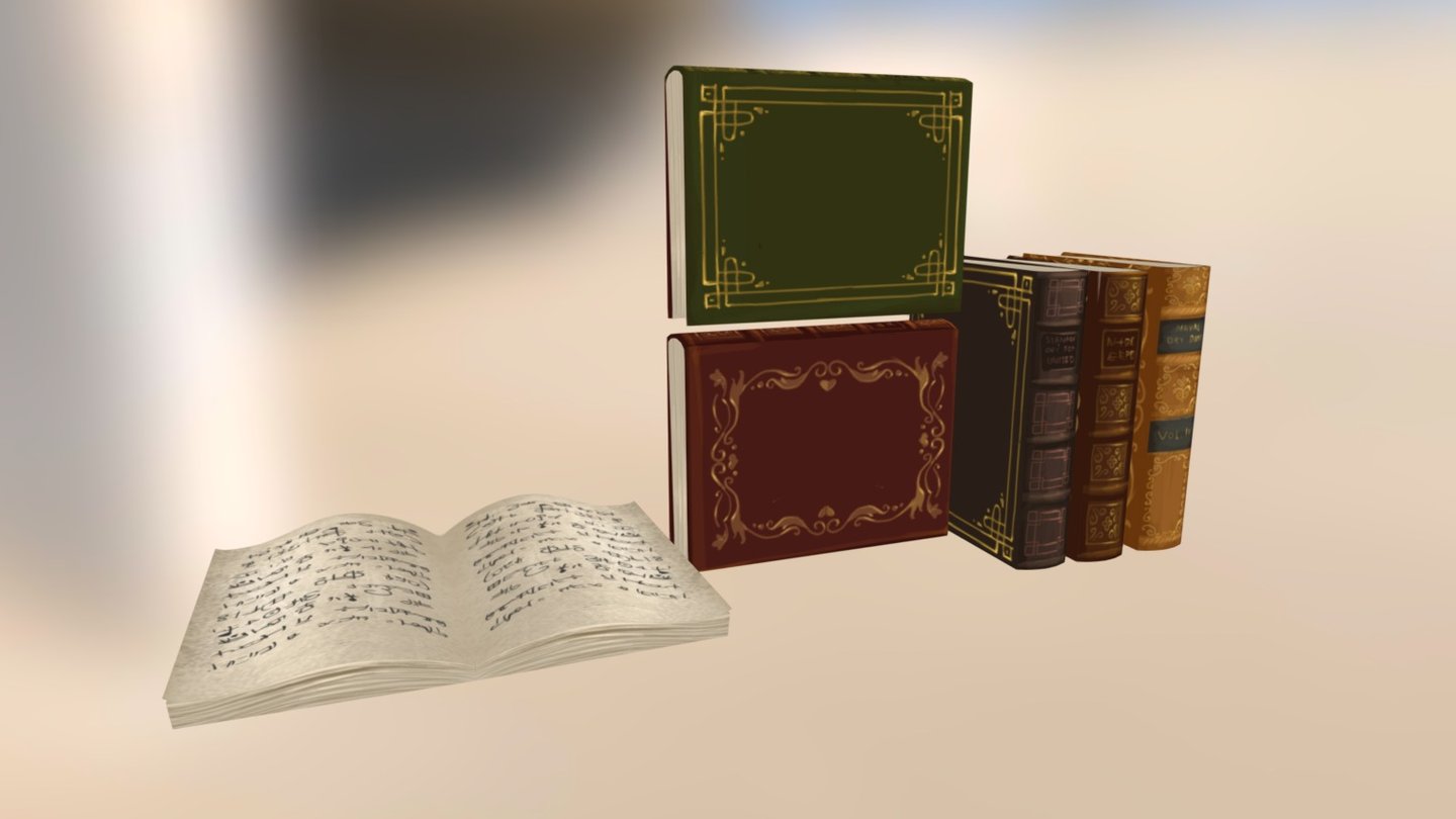 Hand painted books - Download Free 3D model by Undoodle [89da3b5 ...