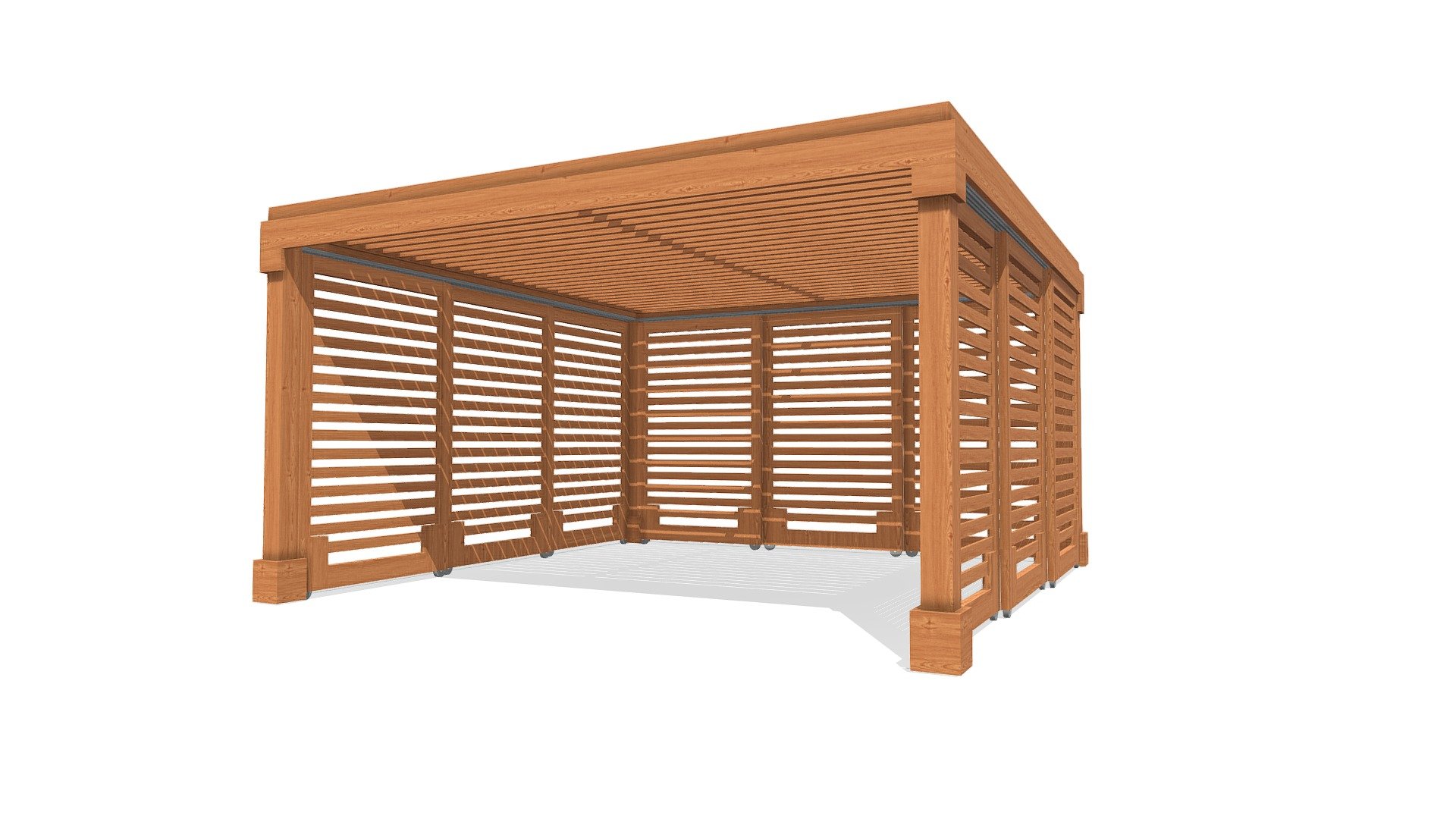 Custom Cabana Pergola - 3D model by Forever Redwood [89e0e2c] - Sketchfab