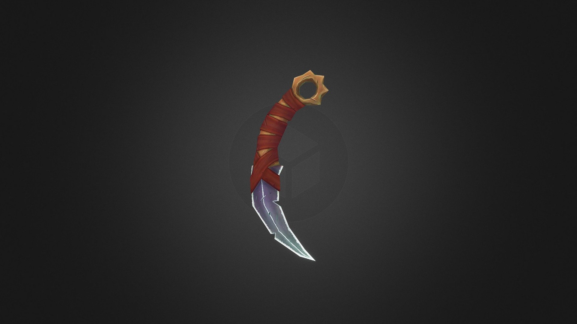 Hand painted stylized medieval karambit dagger - 3D model by pigart ...