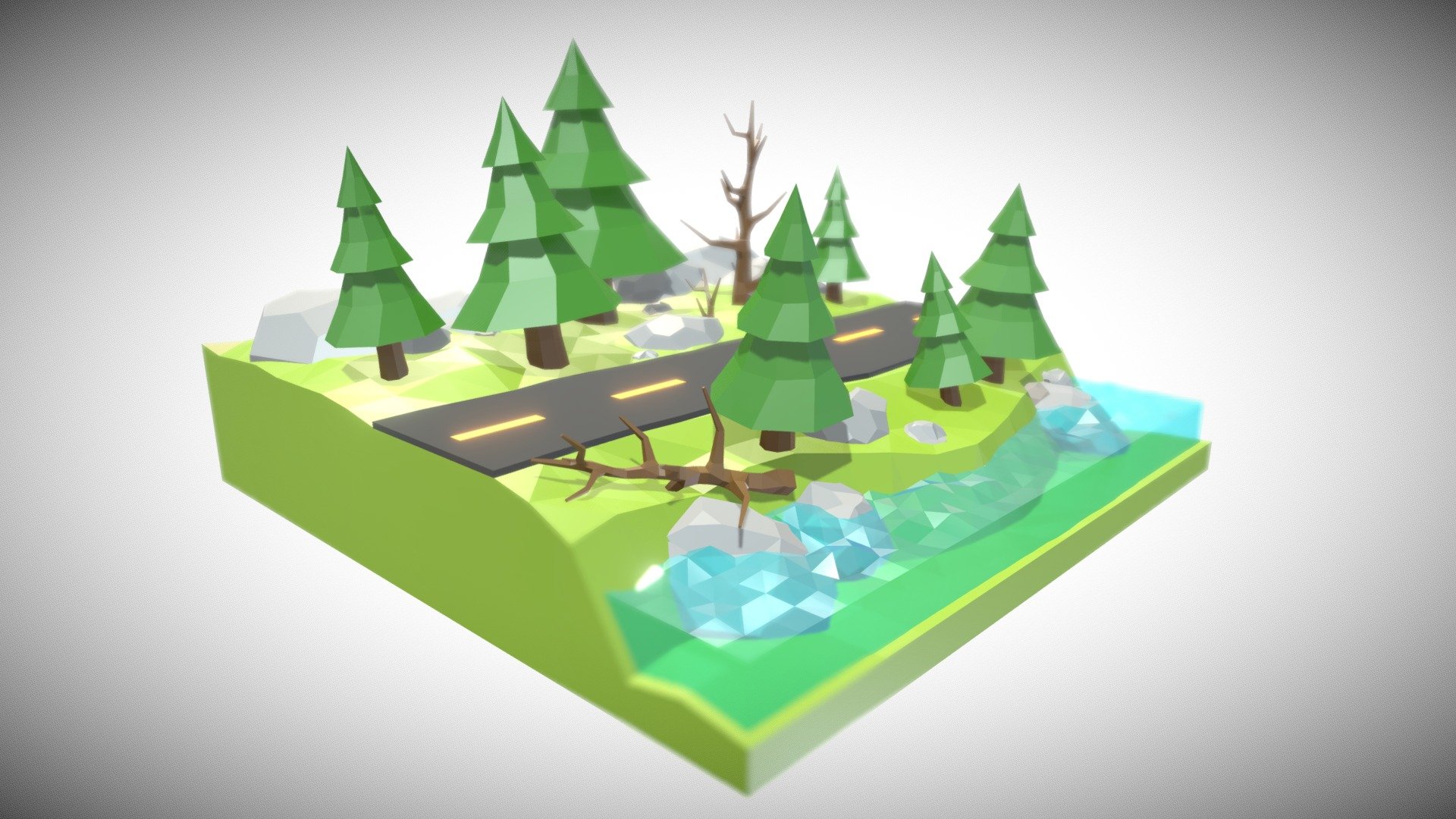 Forest Road - Polygon Runway - Download Free 3D model by erdongchen ...