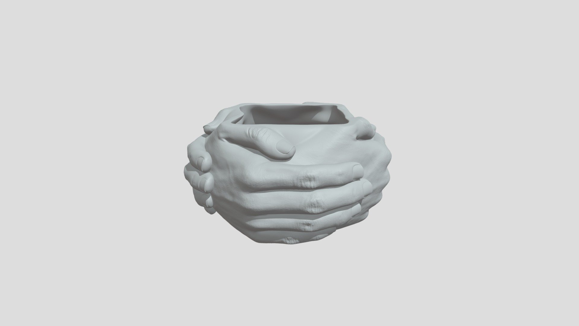 cupped Hands Plant Pot with drainage - 3D model by megart3d [89ecb33 ...