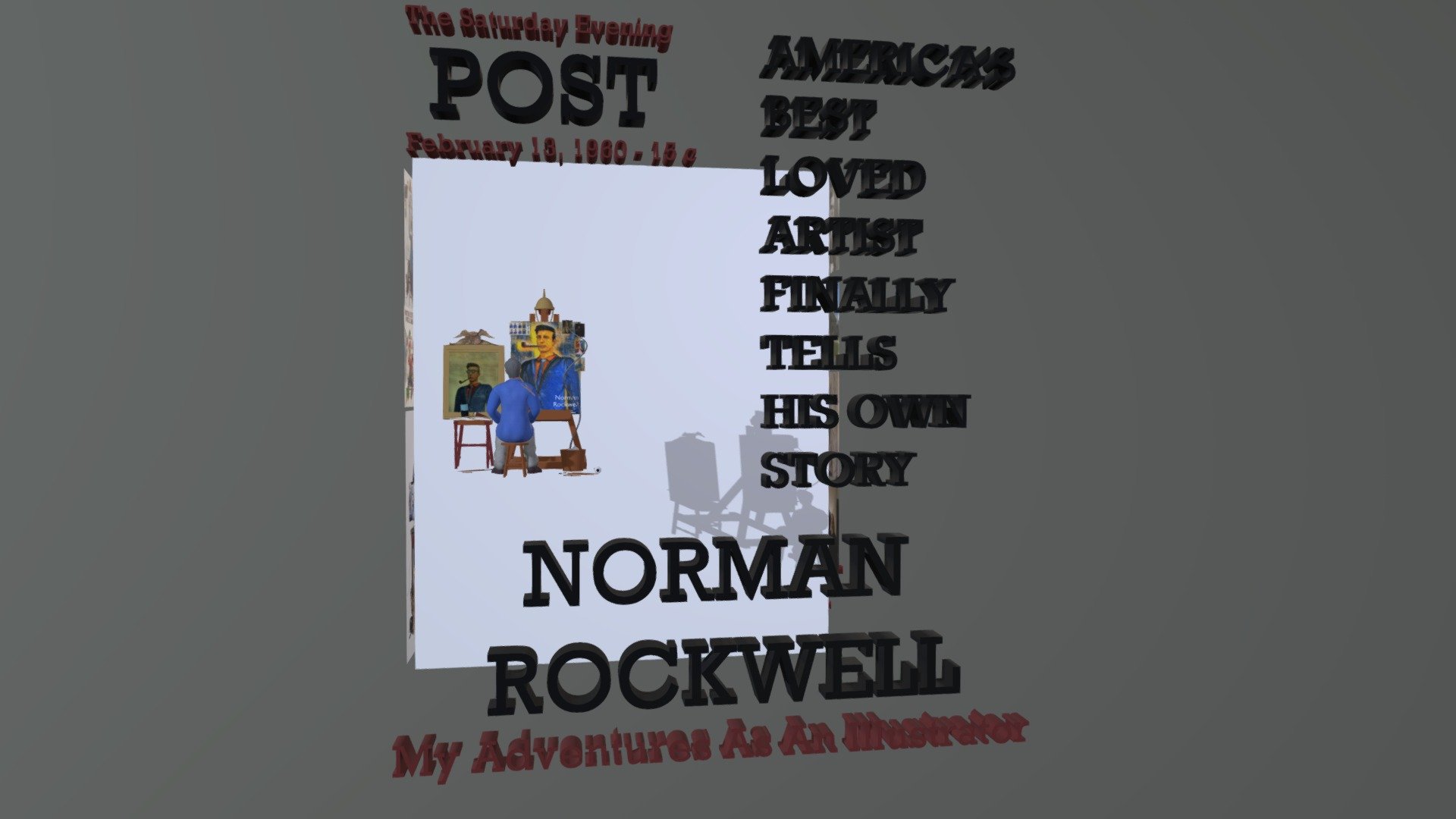 Norman Rockwell 3d Triple Self/auto portrait - 3D model by caton ...