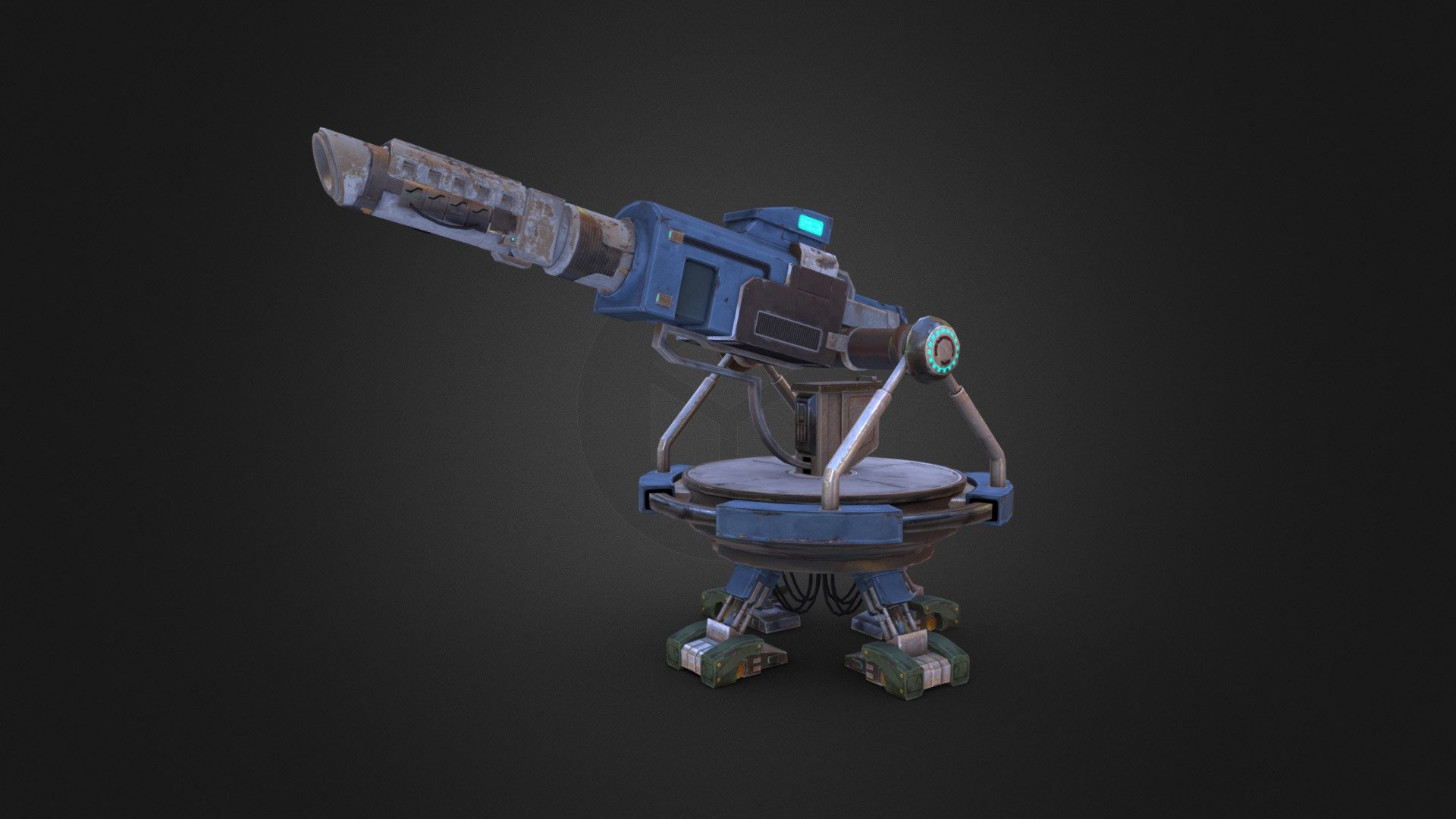 Futuristic Turret - 3D model by raventhebird [8J7M7DV] - Sketchfab