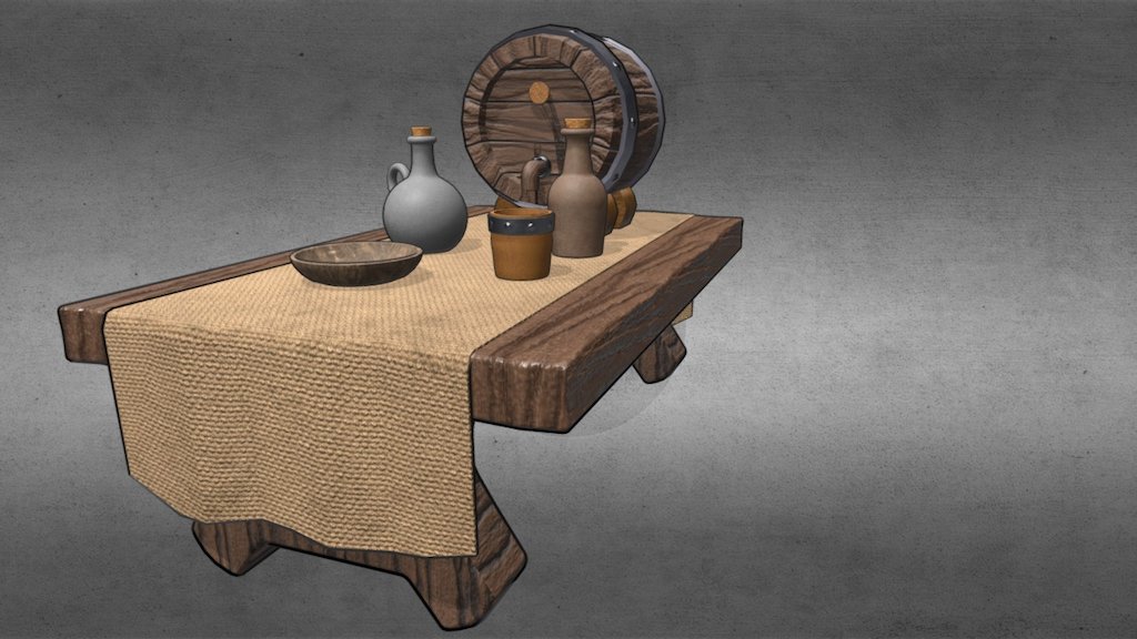 Medieval tavern cartoon assets - 3D model by JorgeMoura [8a06665 ...