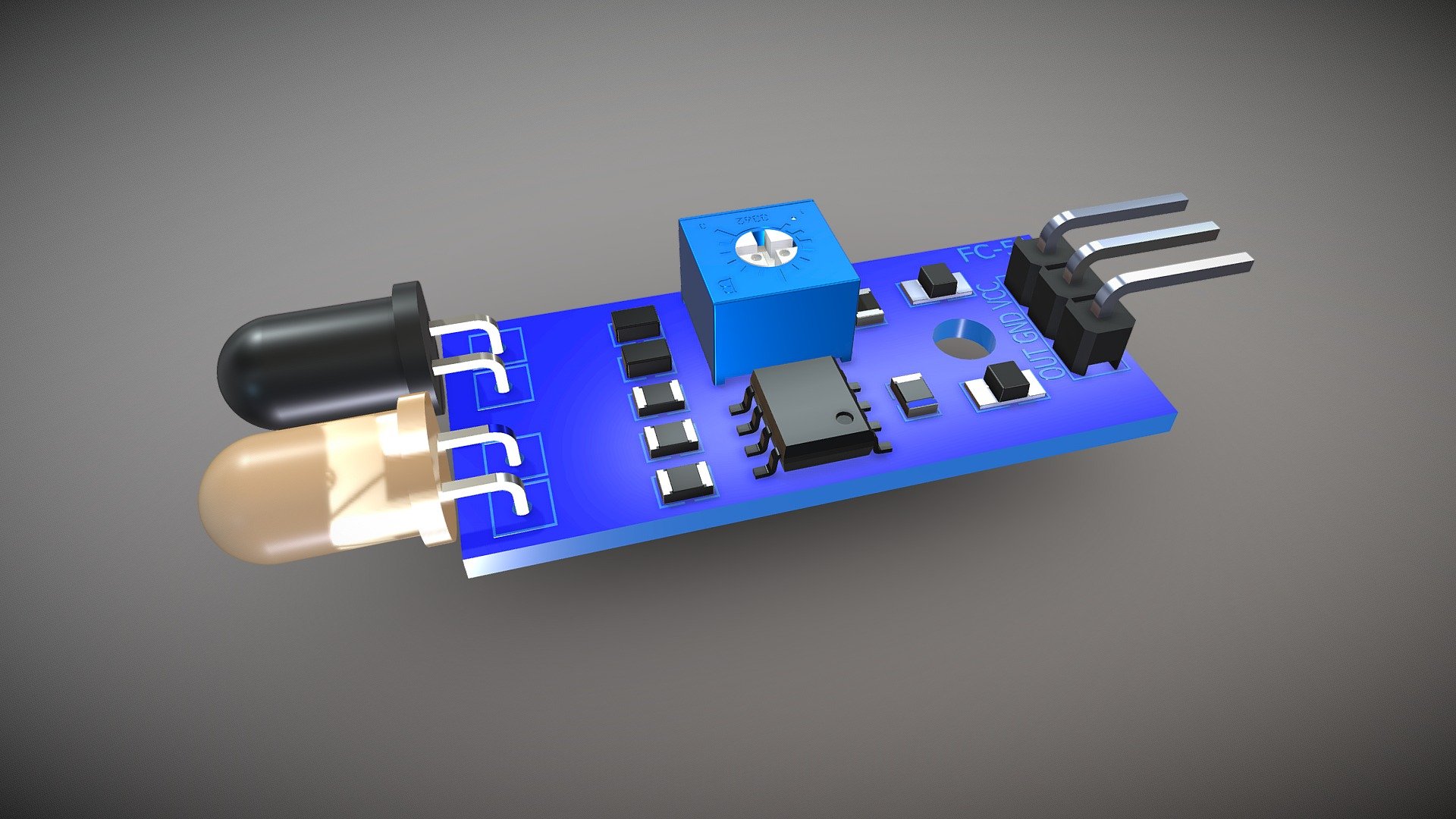 Infraroodsensor FC-51 - 3D model by Stichting Consortium ...