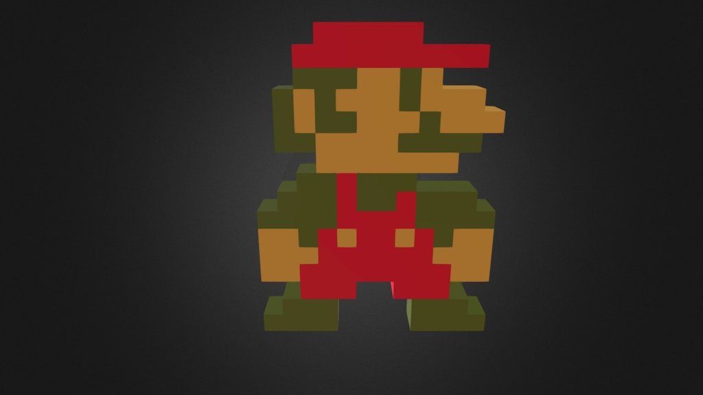 8 Bit Mario - 3D model by Vexto [8a0f34a] - Sketchfab