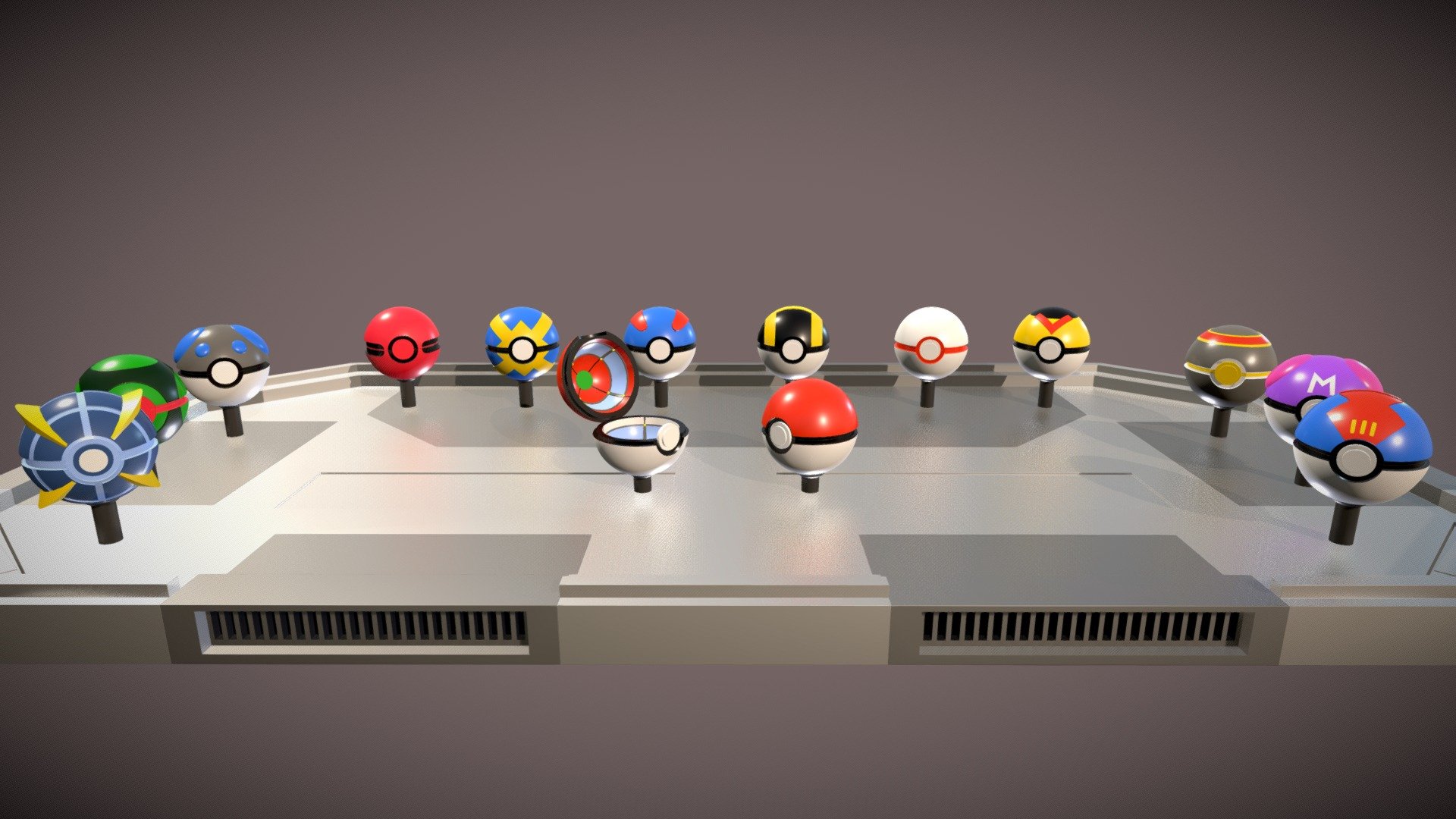 Pokemon Pokeballs Collection - Buy Royalty Free 3D model by ...