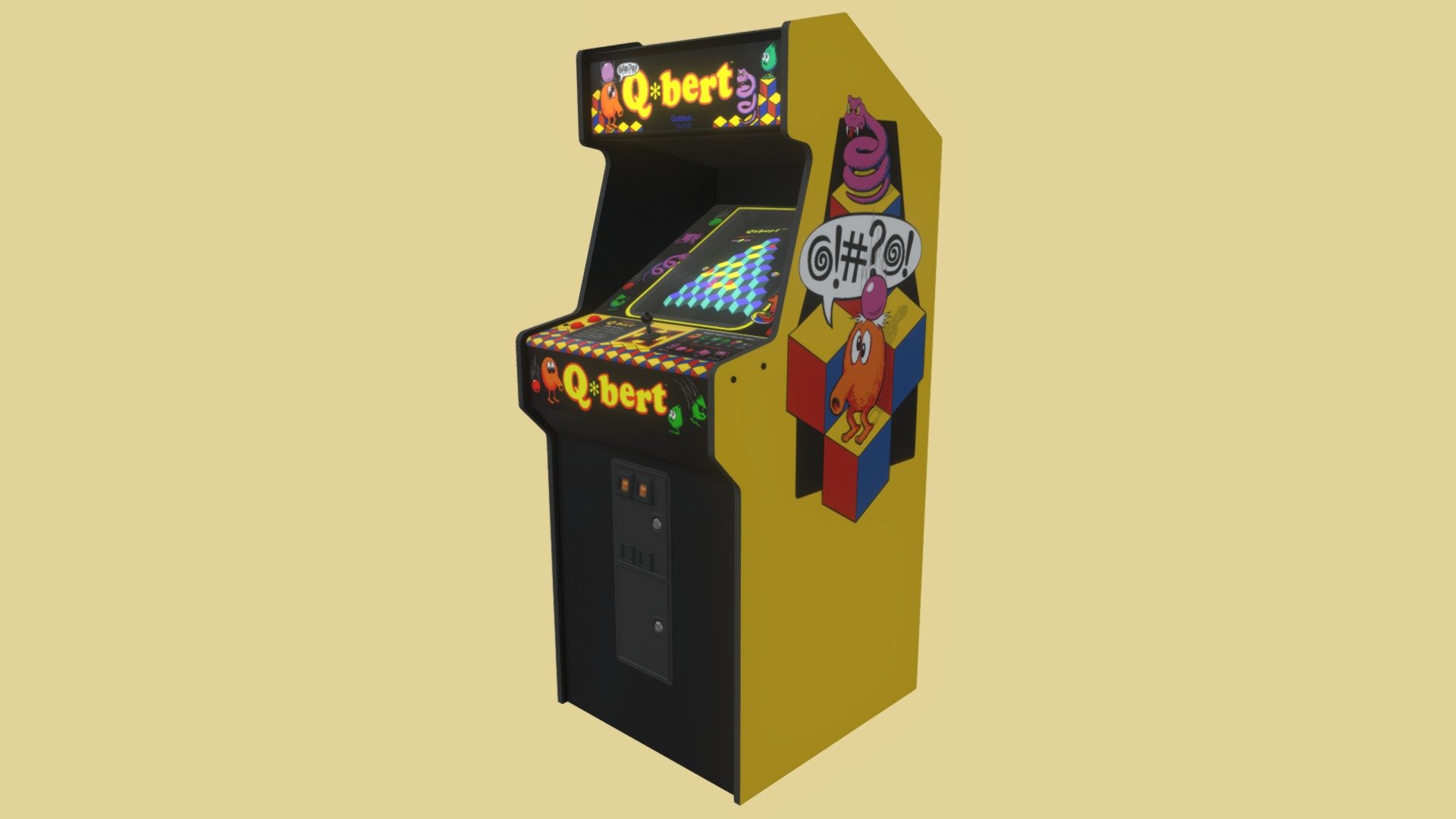 Q*bert - Gottlieb Arcade Machine - Download Free 3D model by Big Jojo ...