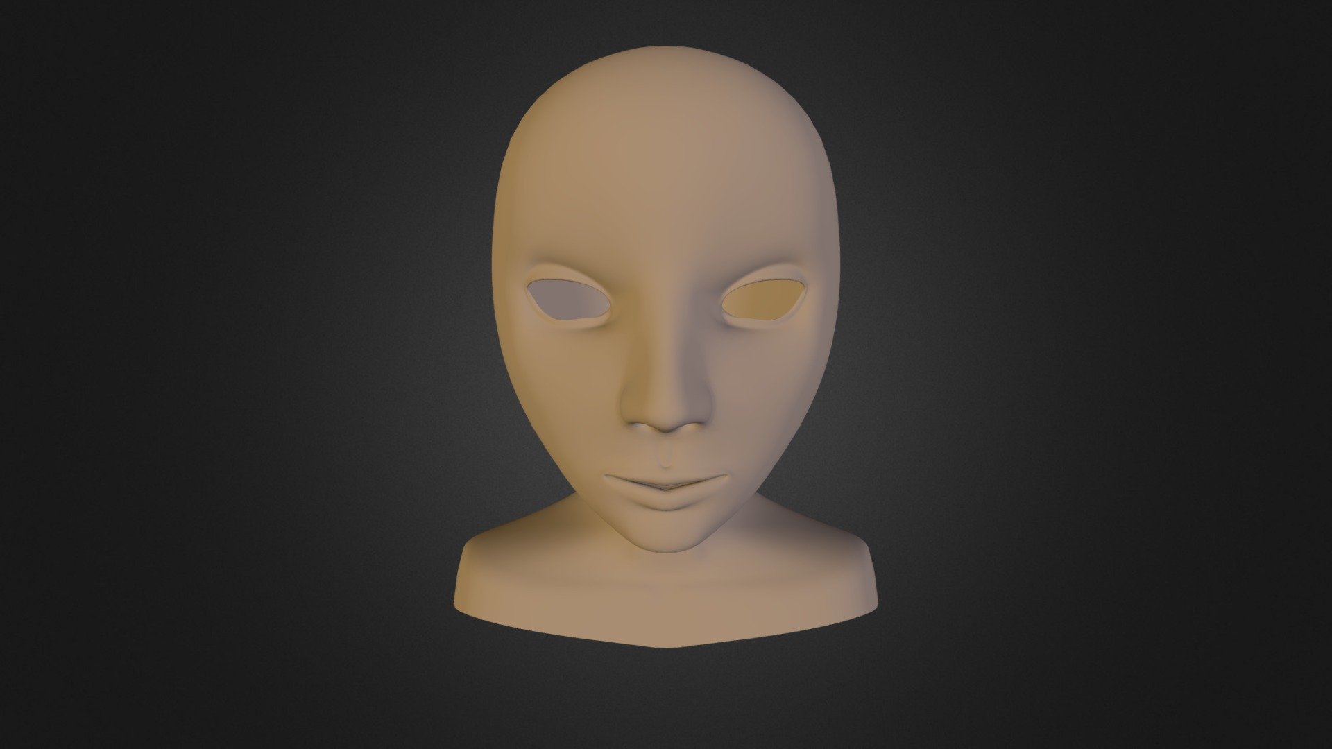 Simple female face - 3D model by jonasc [8a1e1f1] - Sketchfab