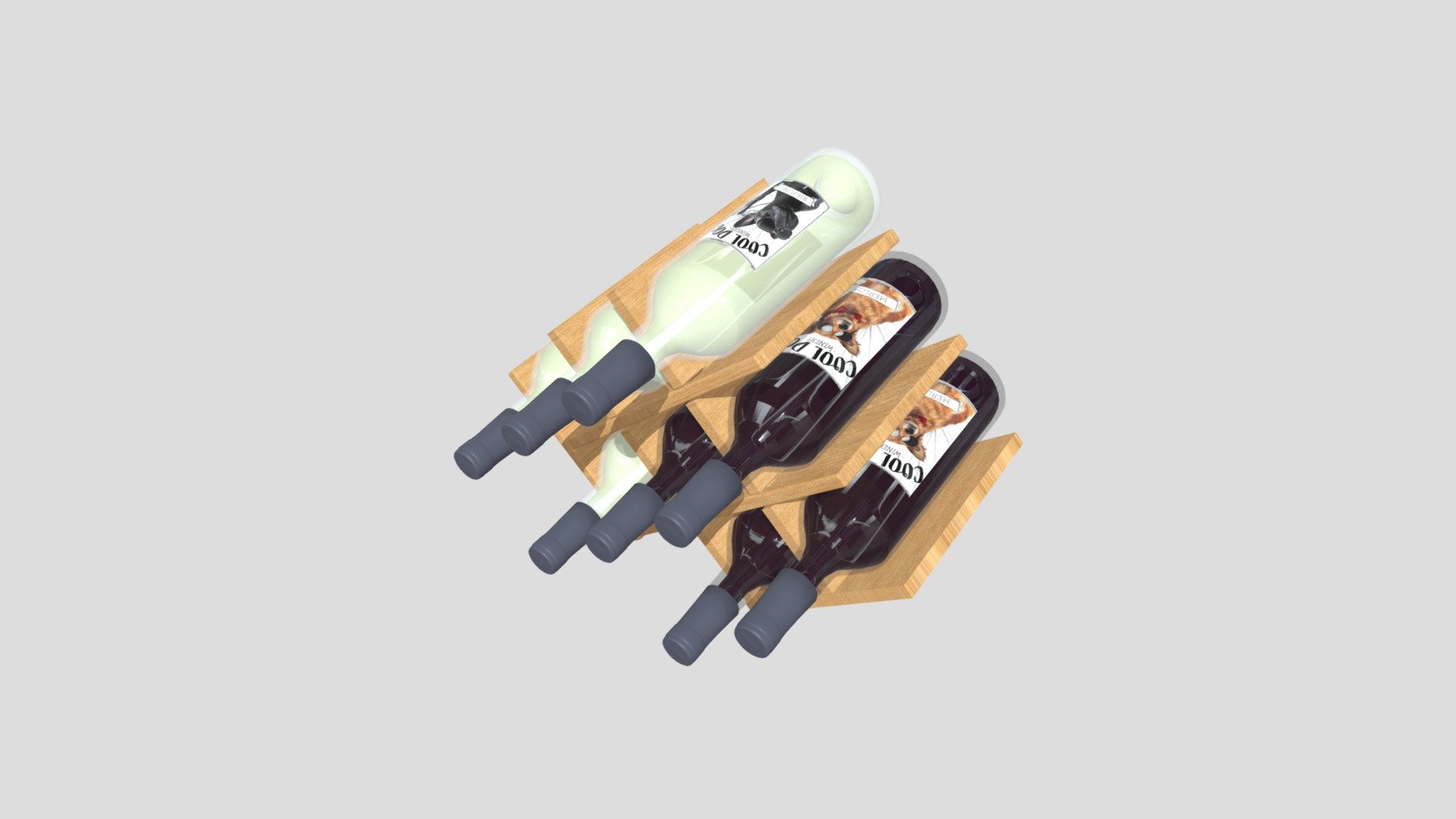 Small Counter Top Bamboo Wine Rack - 3D model by Island T | 3D ...