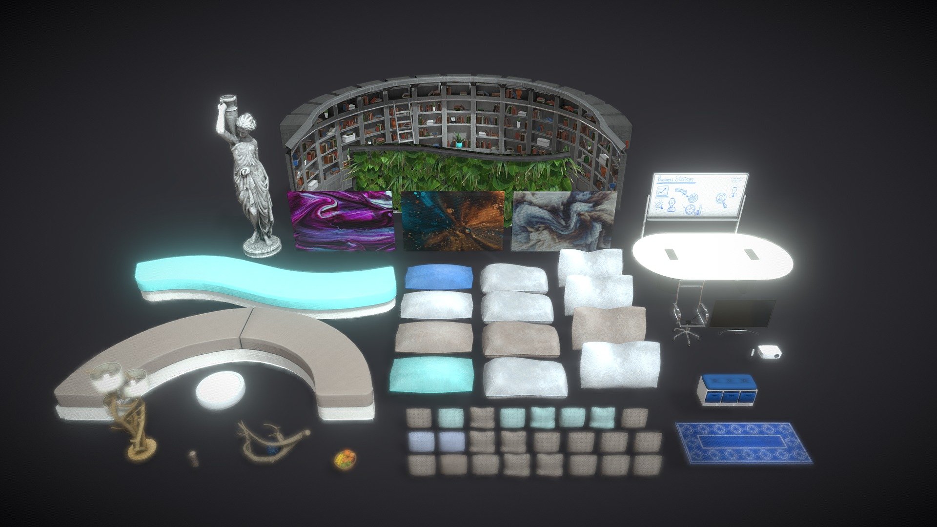 Greek Villa | Interior Design Pack - Buy Royalty Free 3D model by ...