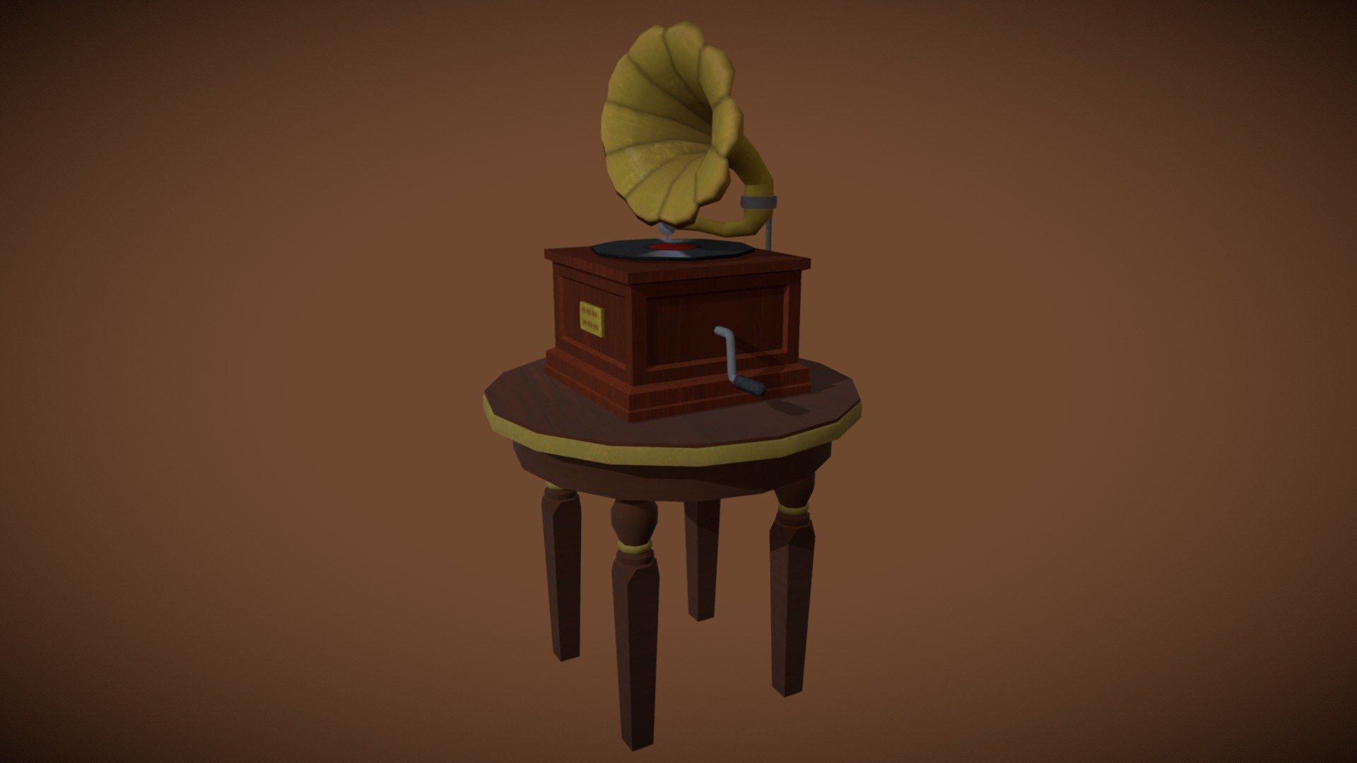 Gramophone on the Table. Low Poly - Download Free 3D model by VMgershom ...