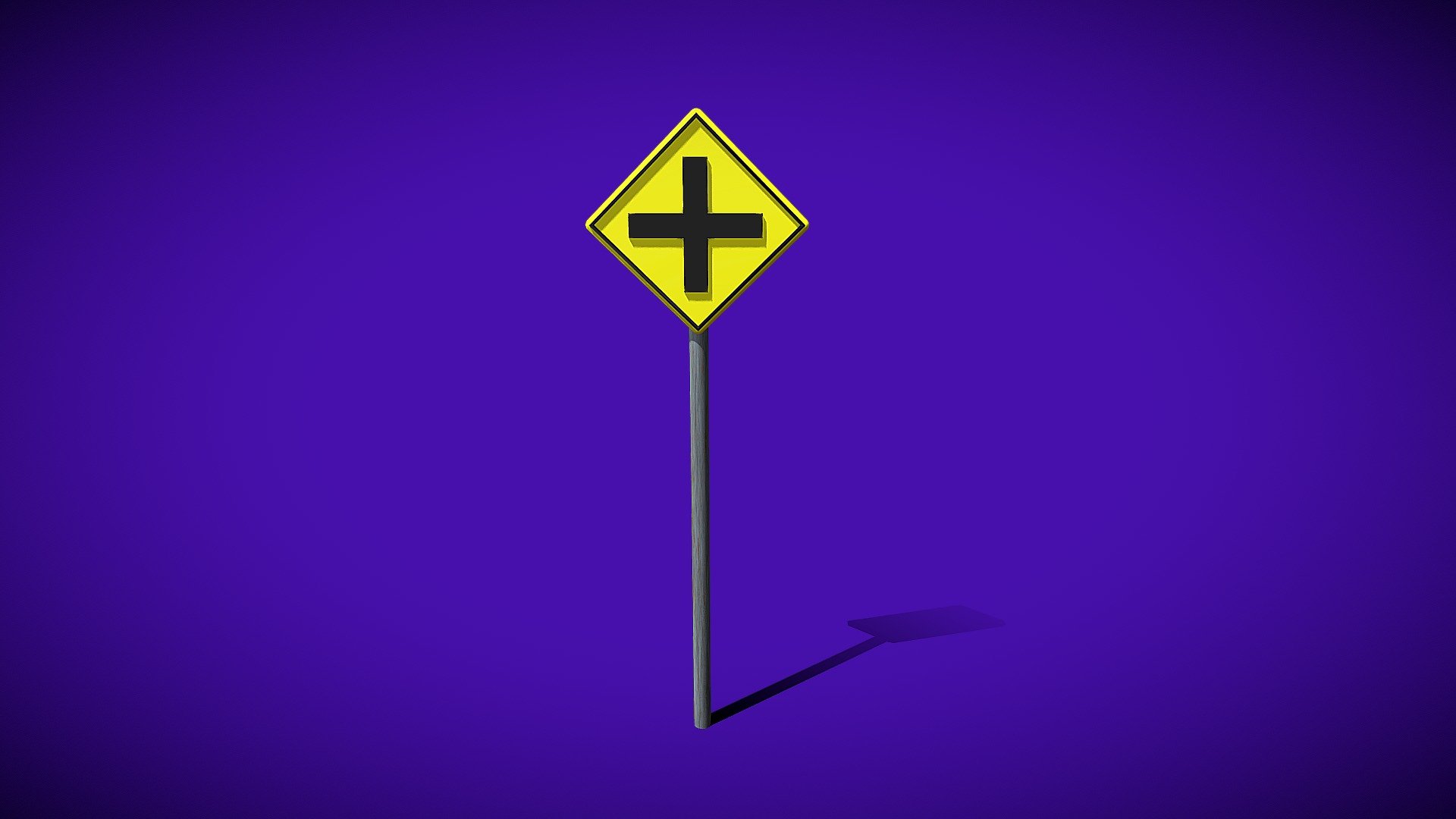 4 Way Intersection Sign - 3D model by suicidalkid [8a3cd18] - Sketchfab