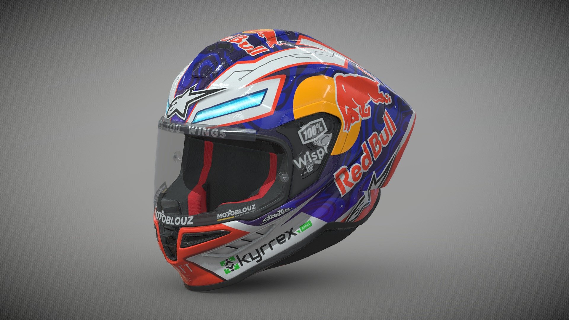 Alpinestars Supertech R10 Helmet (Jorge Martin) - 3D model by gamaxa [8a43090] - Sketchfab
