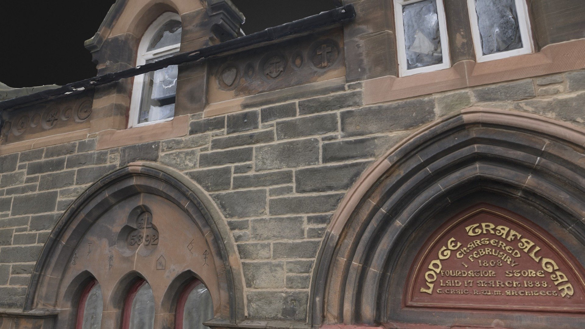 Masonic Lodge Façade stonework, high detail - 3D model by ...