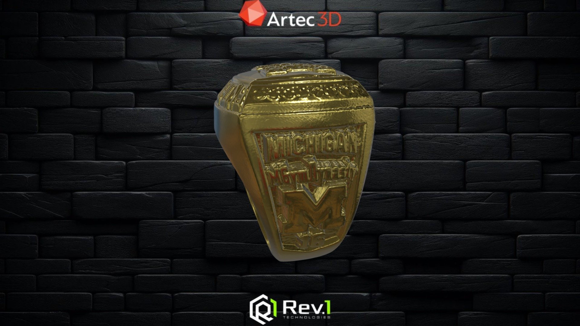 University of Michigan Championship Ring - 3D model by Rev1Tech ...
