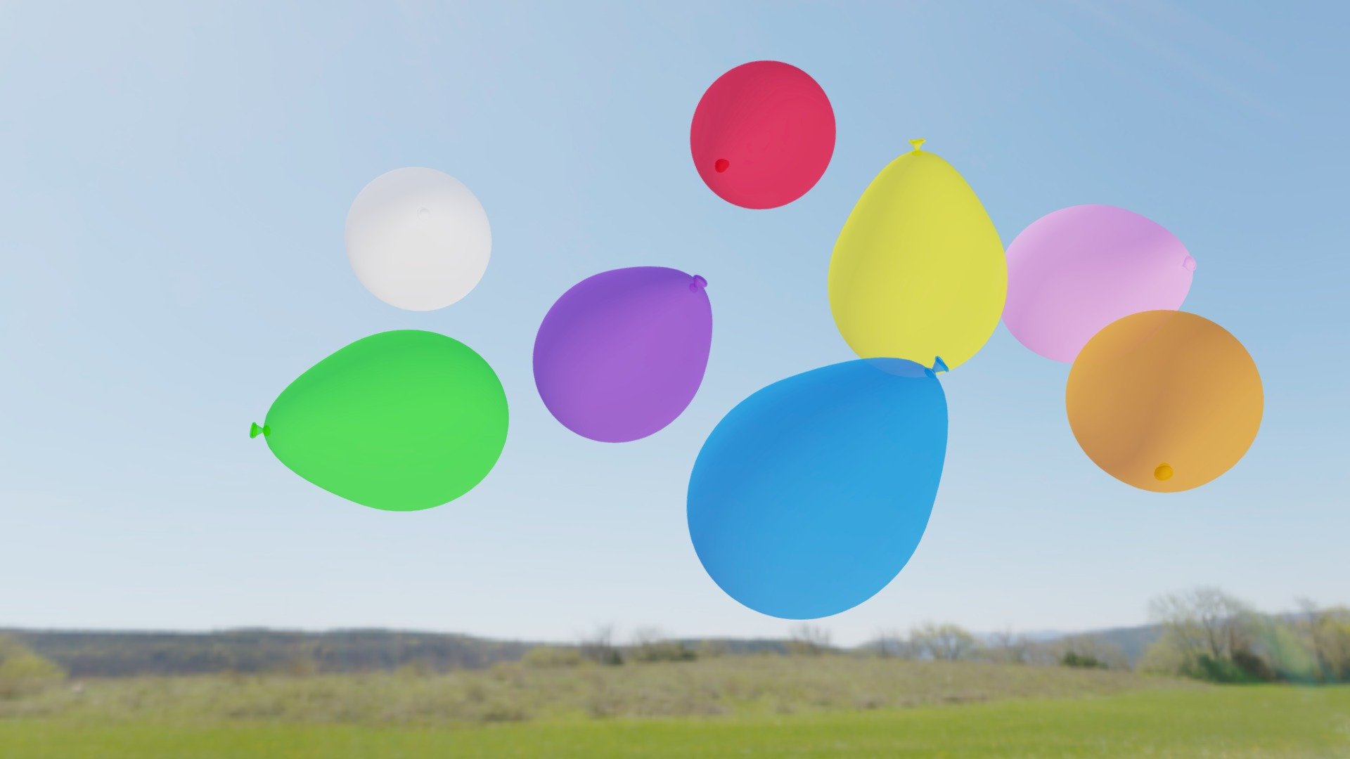 Color Balloon, fun party, translucent, balloons - Download Free 3D ...