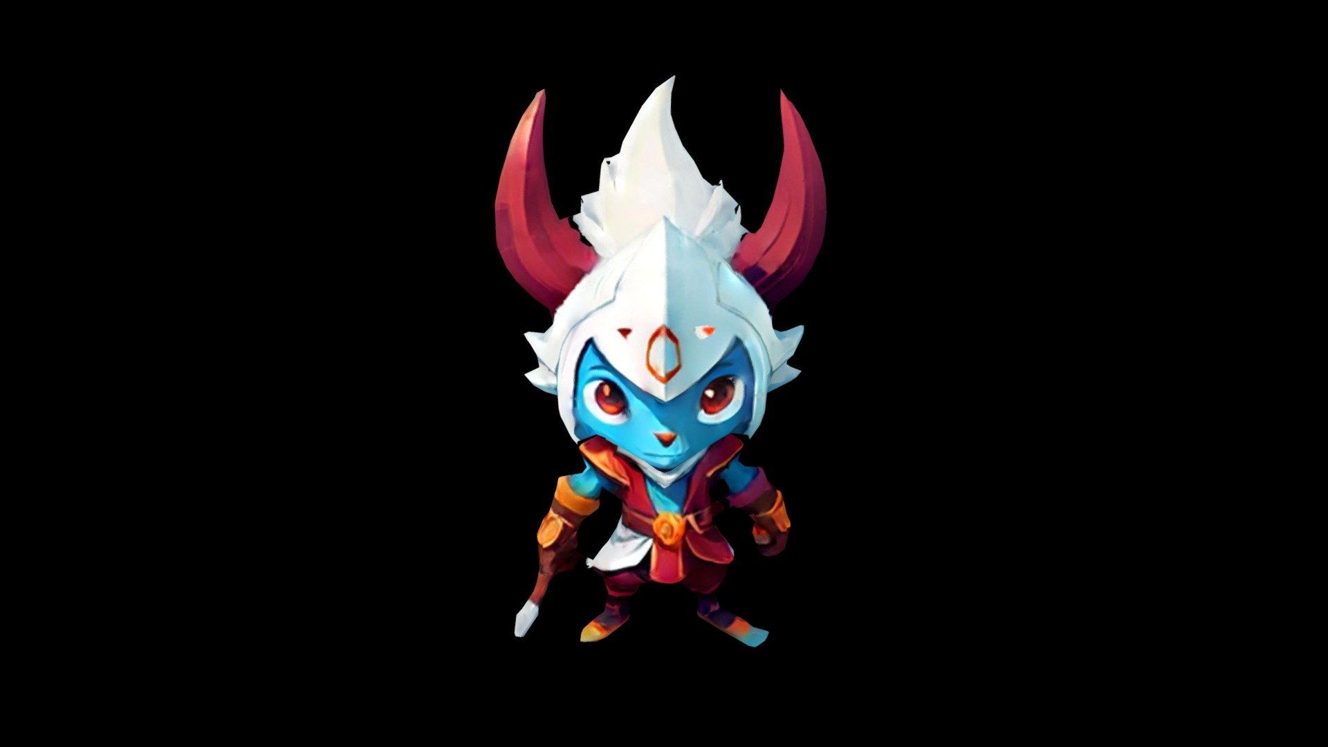 A character with white and blue skin, large whit - Download Free 3D ...